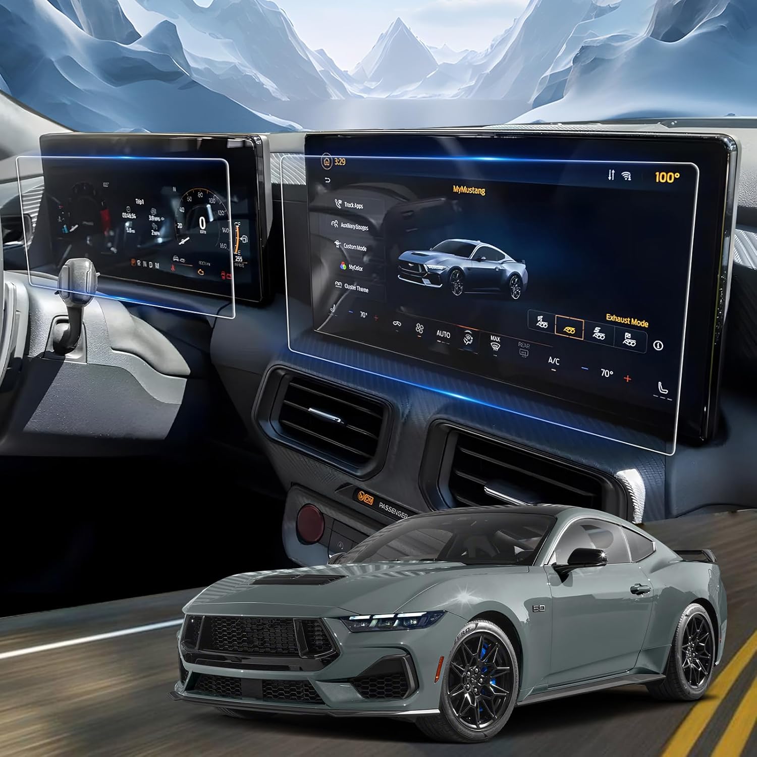 Amazon.com: YEE PIN 2024 Mustang GT Screen Protector for Ford Mustang ...