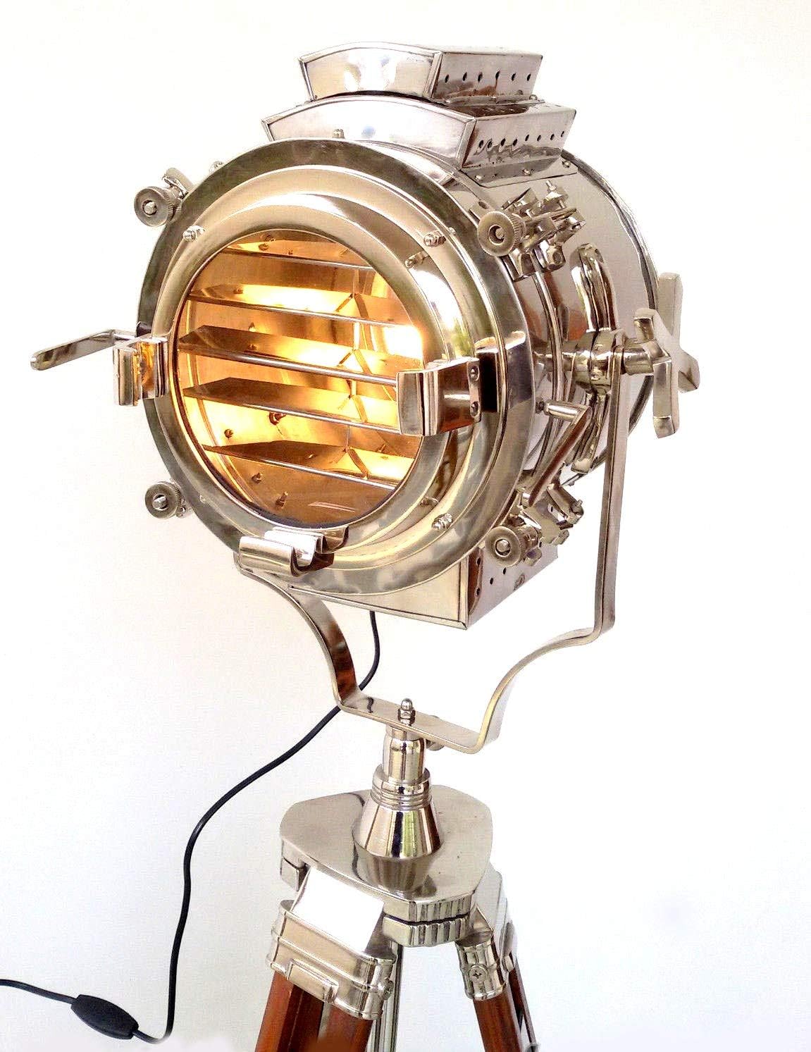 Cinema Floor Lamp, Nautical Brown Retro Style Tripod Spotlights ...