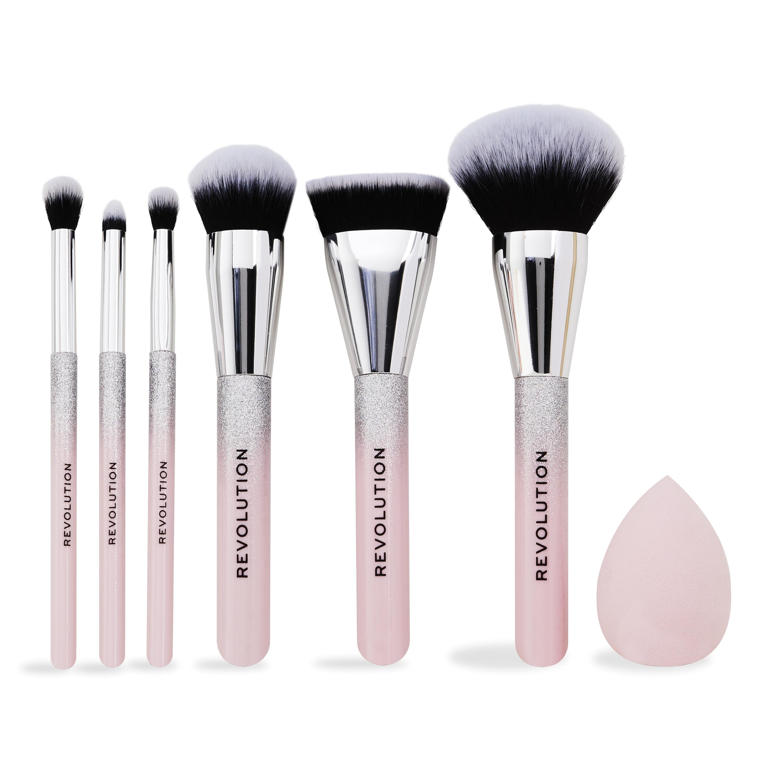 Revolution Beauty Glam Up Brush Gift Set, 7-Piece Eye, Face & Cheek ...