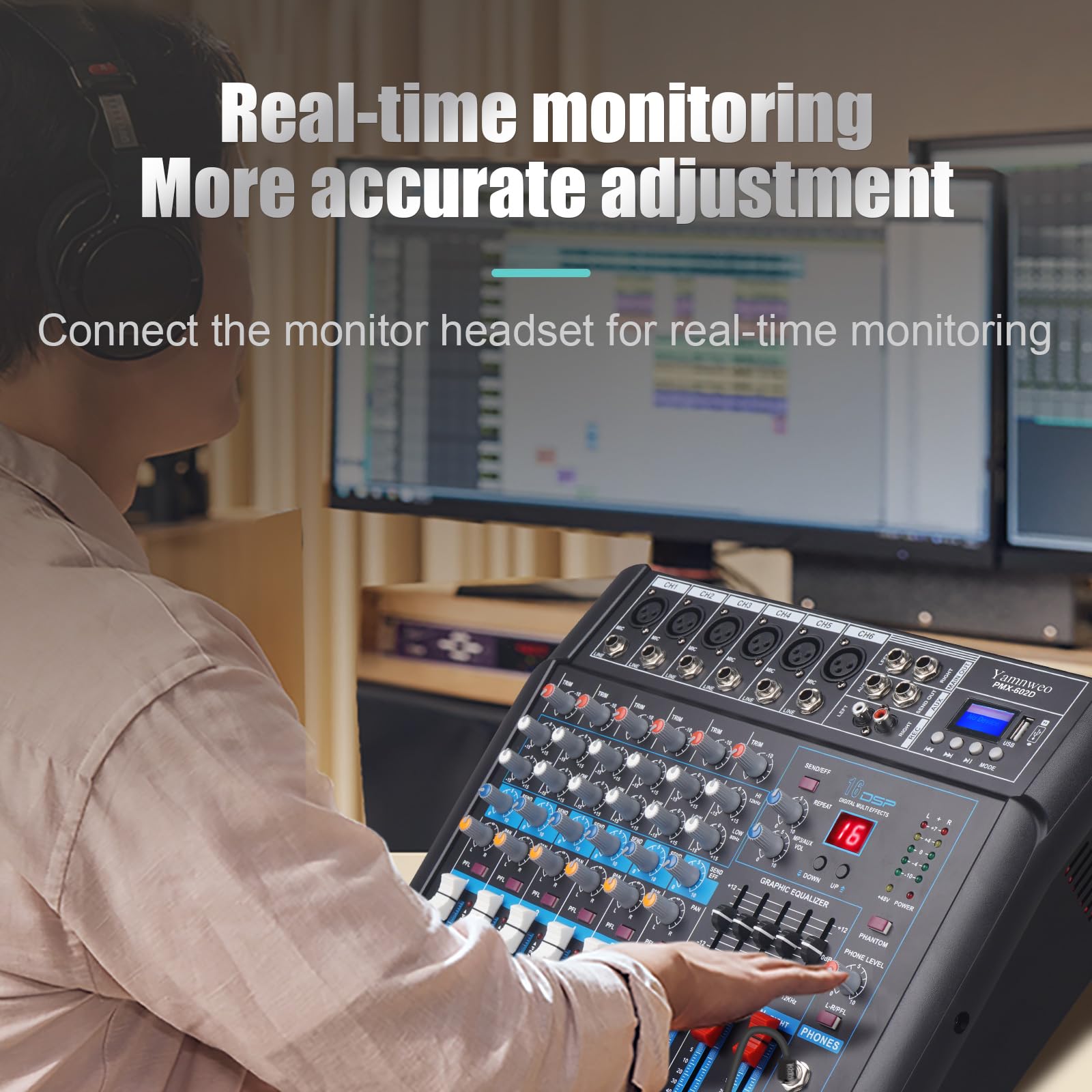 Snapklik.com : Yamnweo PMX-602 6-Channel Professional Powered Mixer ...