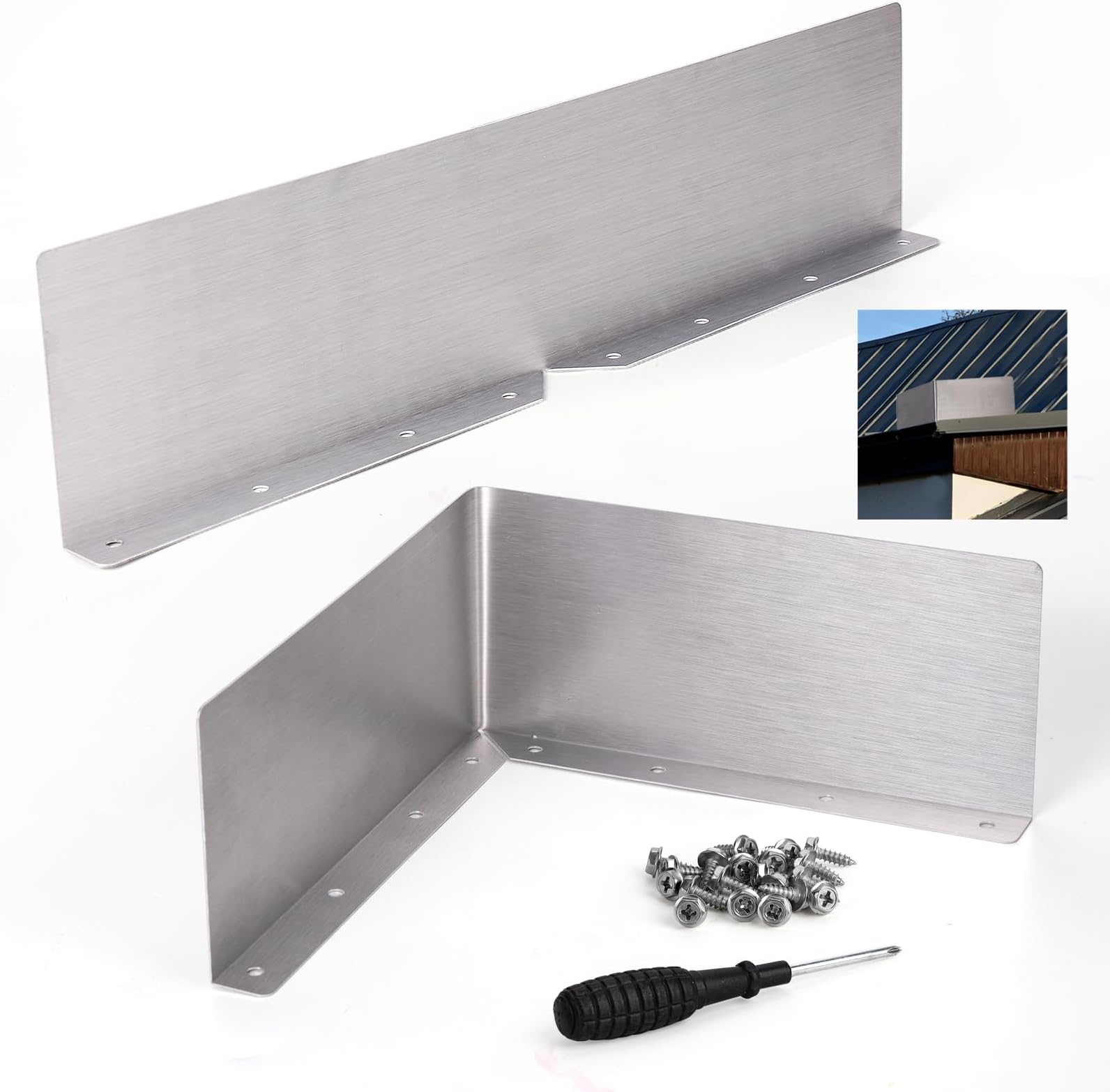 Aoibrloy 2PCS Aluminum Gutter Valley Splash Guards for Roof Corner ...