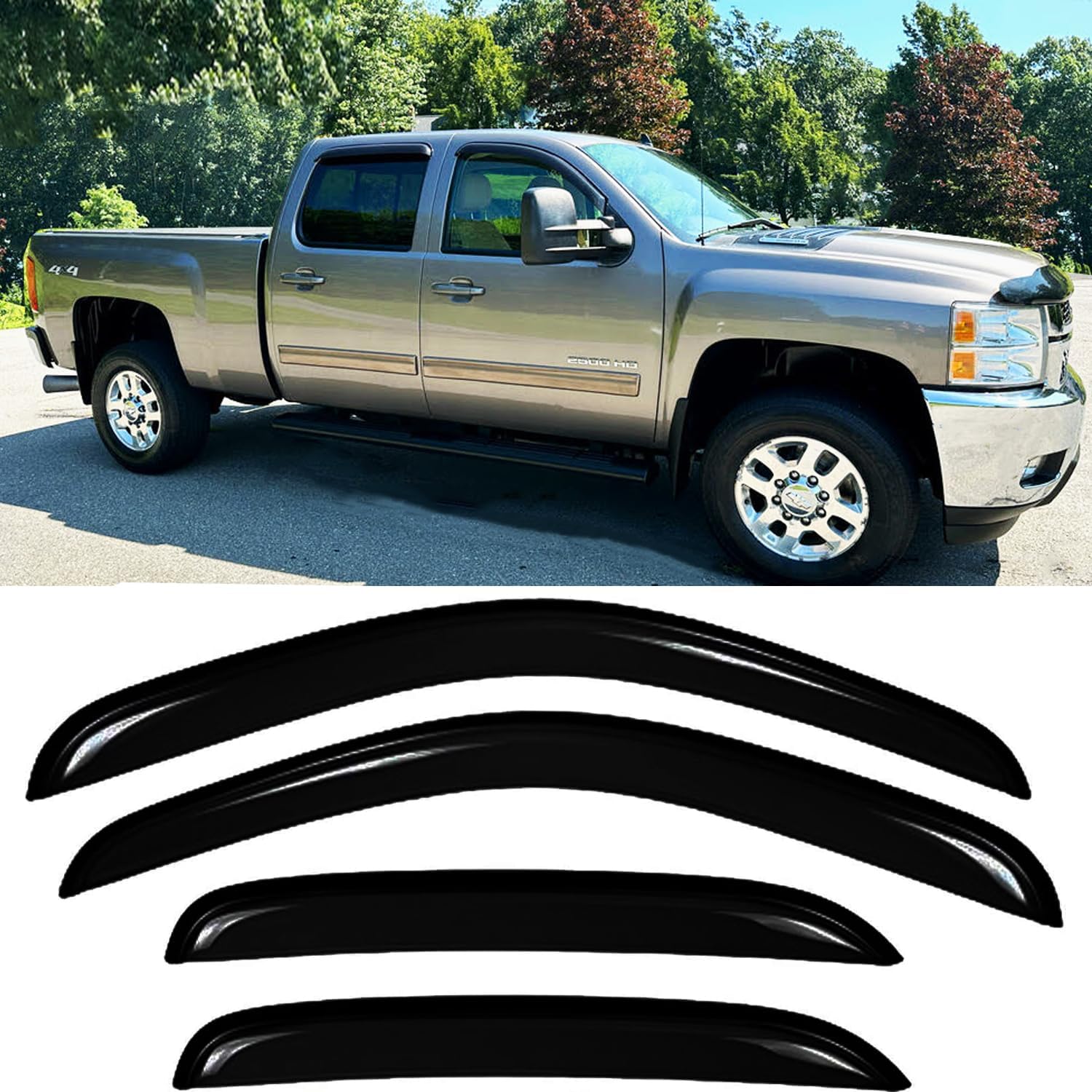 Amazon.com: Side Window Visor Wind Deflectors Rain Guard for 2007-2013 ...