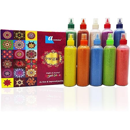 Buy Ascension Rangoli Powder Colors Bottles Design Creativity Diwali ...