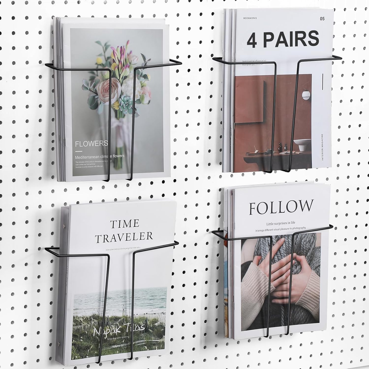 Amazon.com: Beeveer 4 Pair Expandable Literature Display for Pegboard ...