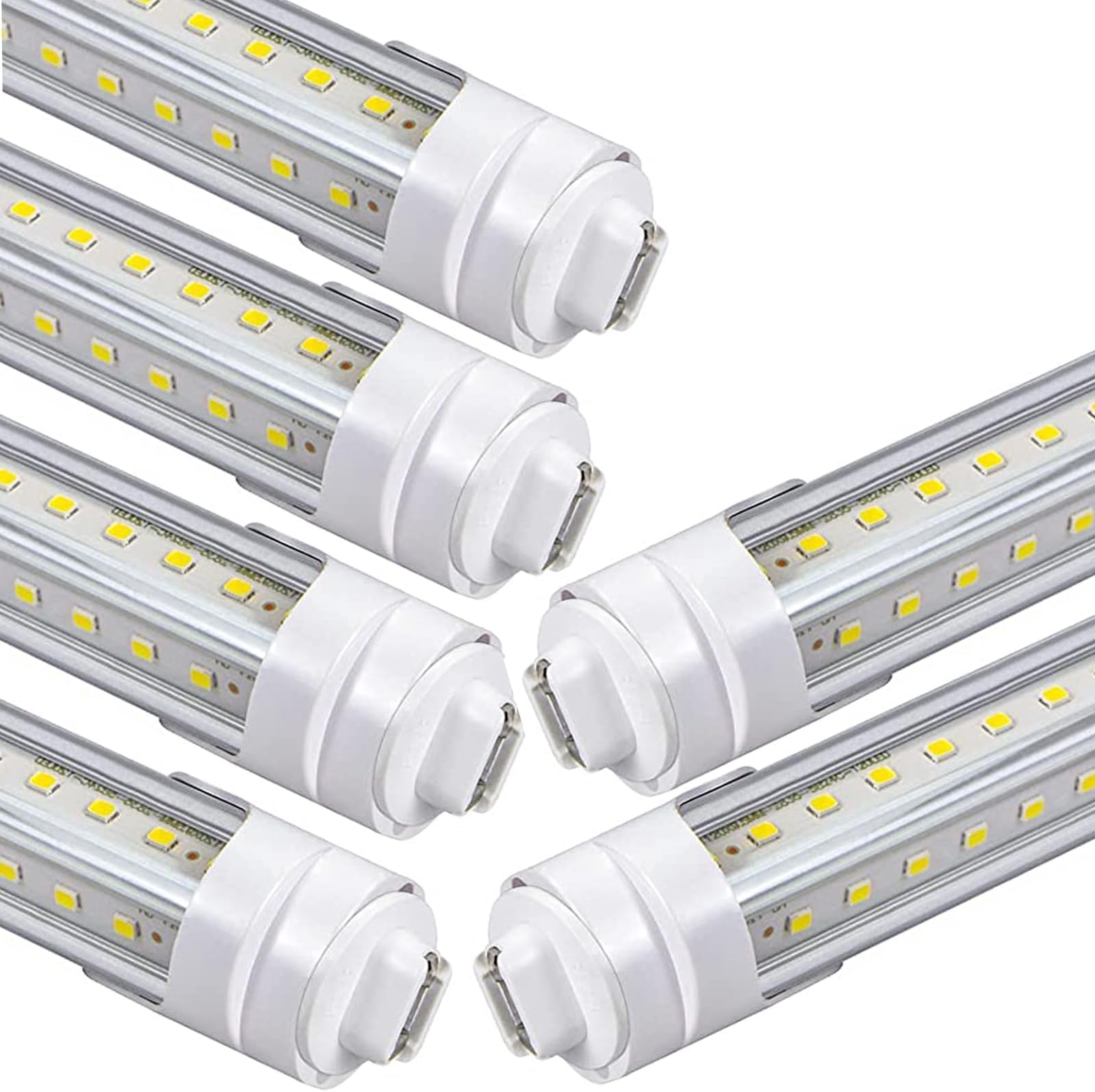 6 Pack T8 Led 5FT 48W Integrated V Shaped LED Cooler&Freezer Tube ...