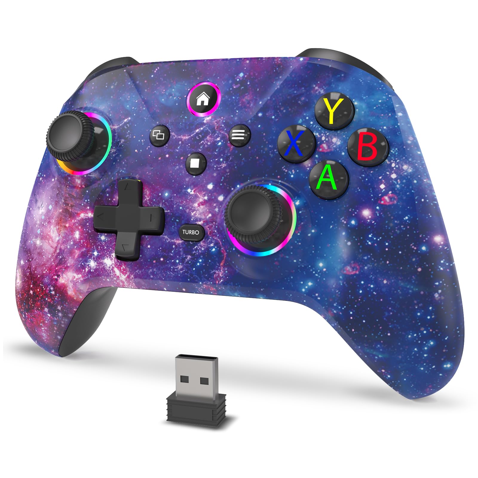 Amazon.com: PC Controller, Wireless 2.4G PC Gaming Controller with RGB ...