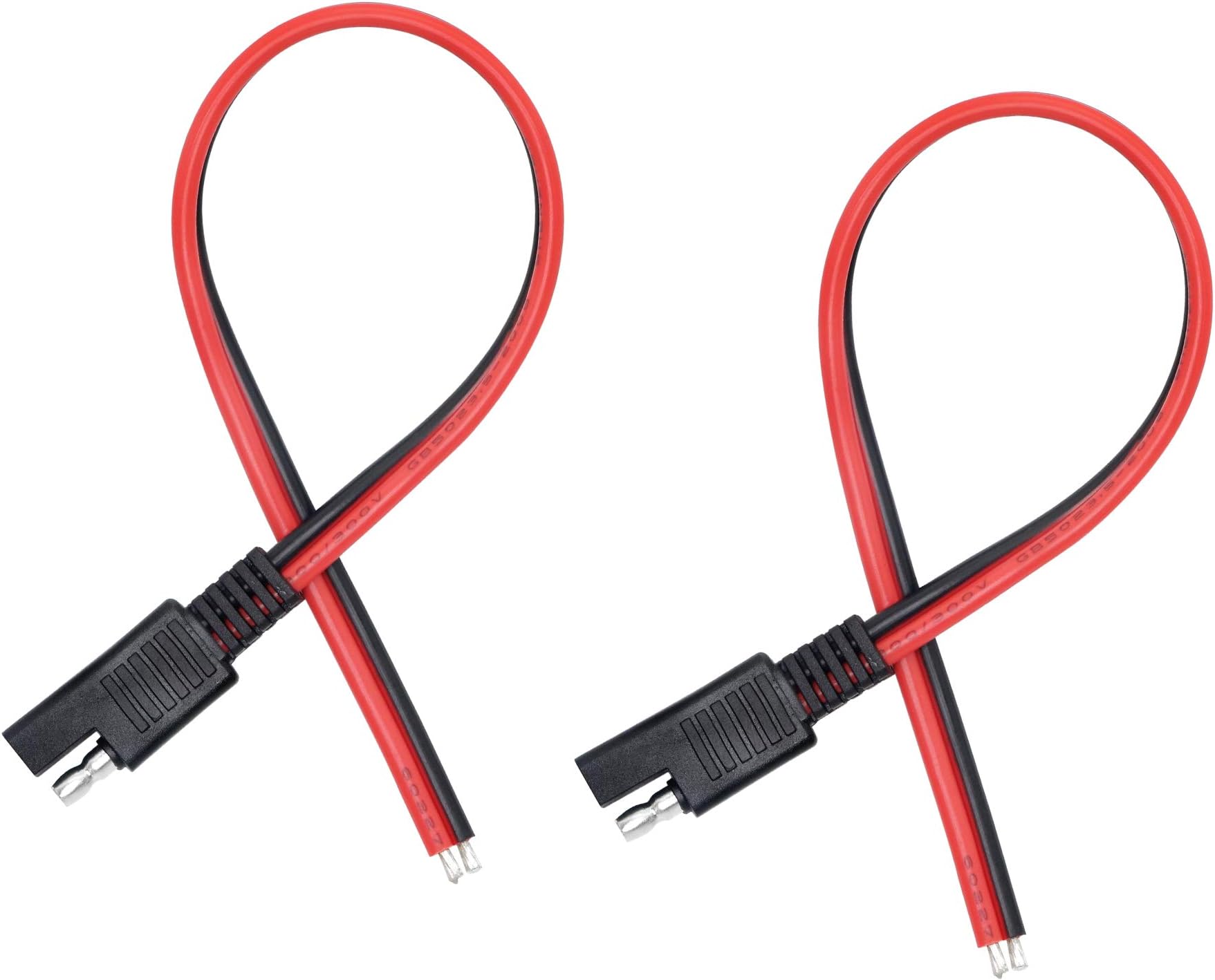 PNGKNYOCN 12V SAE Connector Cable 2-Pack 14AWG SAE 2 Pin Single Plug ...