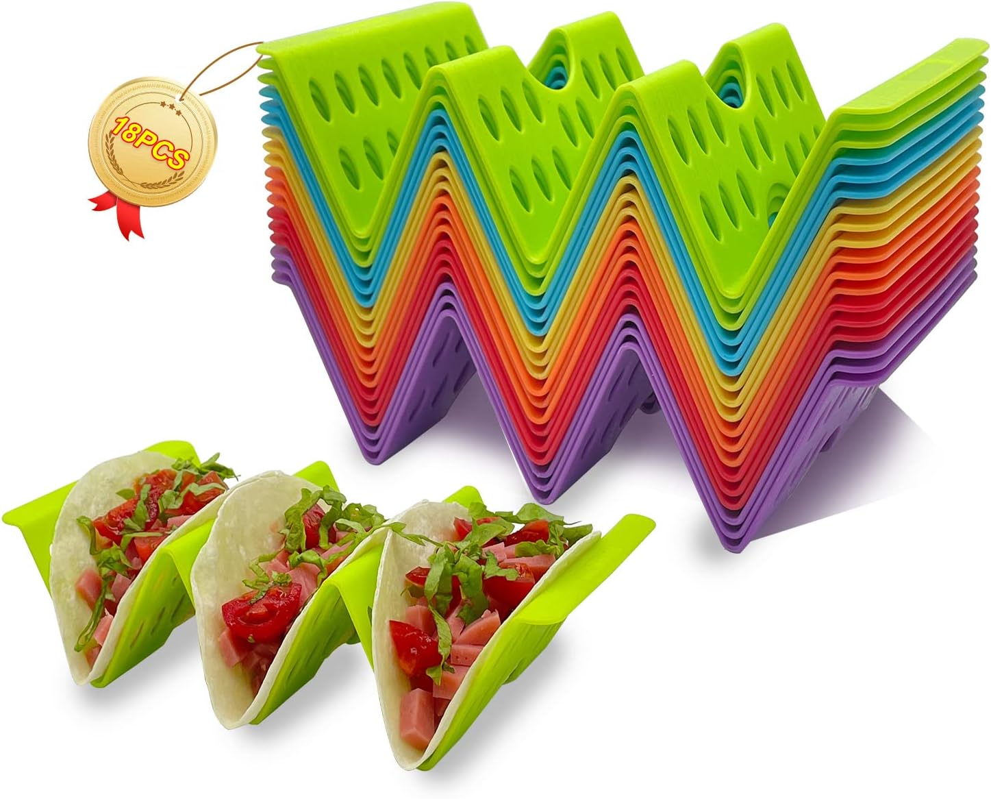 Amazon.com: 18 Pack Colorful Taco Holder - Street Taco Stand Holders ...