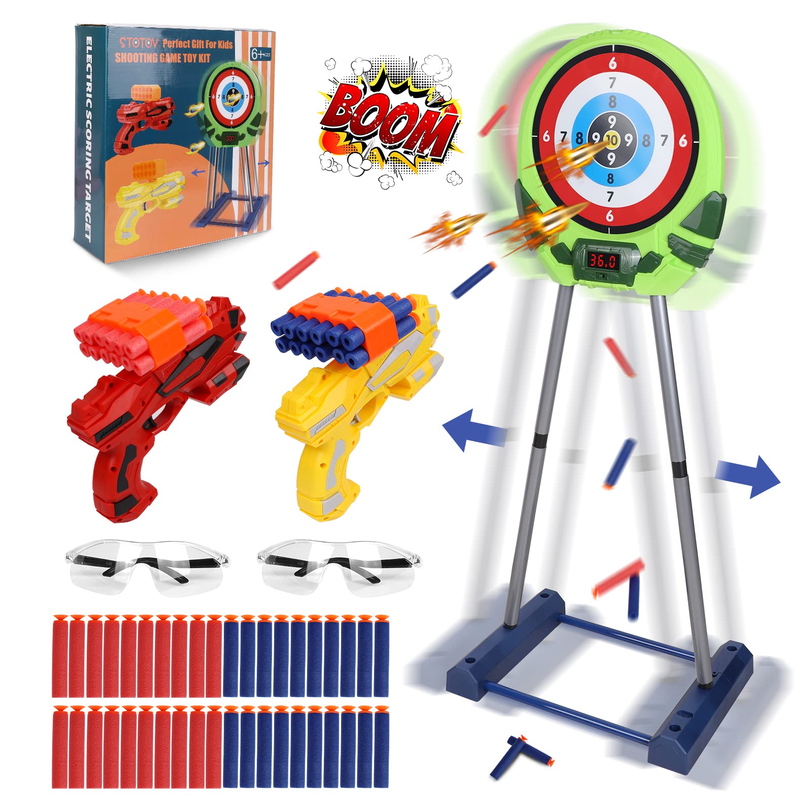 STOTOY Shooting Games Moving Target for Kids, Electric Scoring Target ...