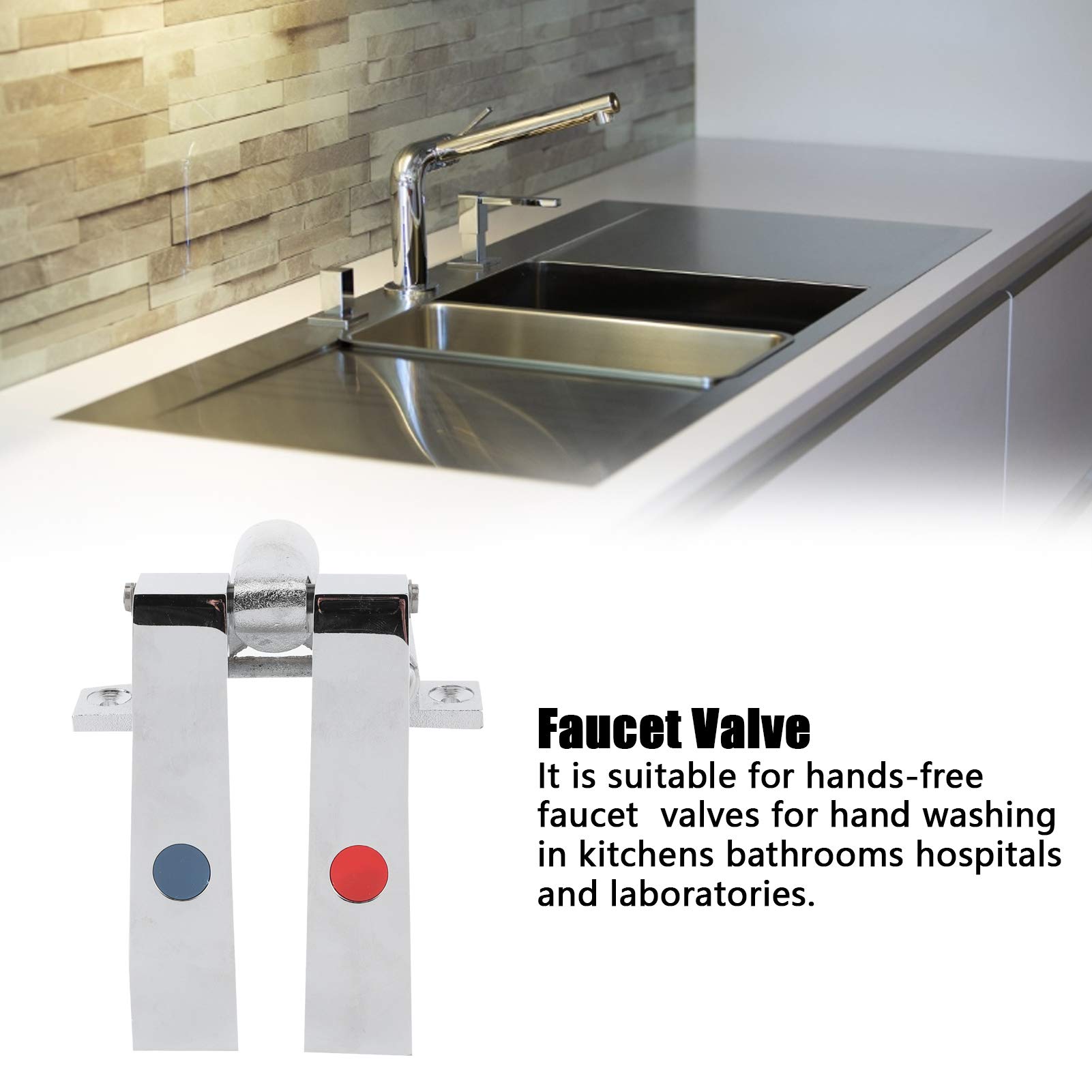 Faucet Pedal Valve, G1/2 Threads Selfâ€‘closing Knee Valve, Brass ...