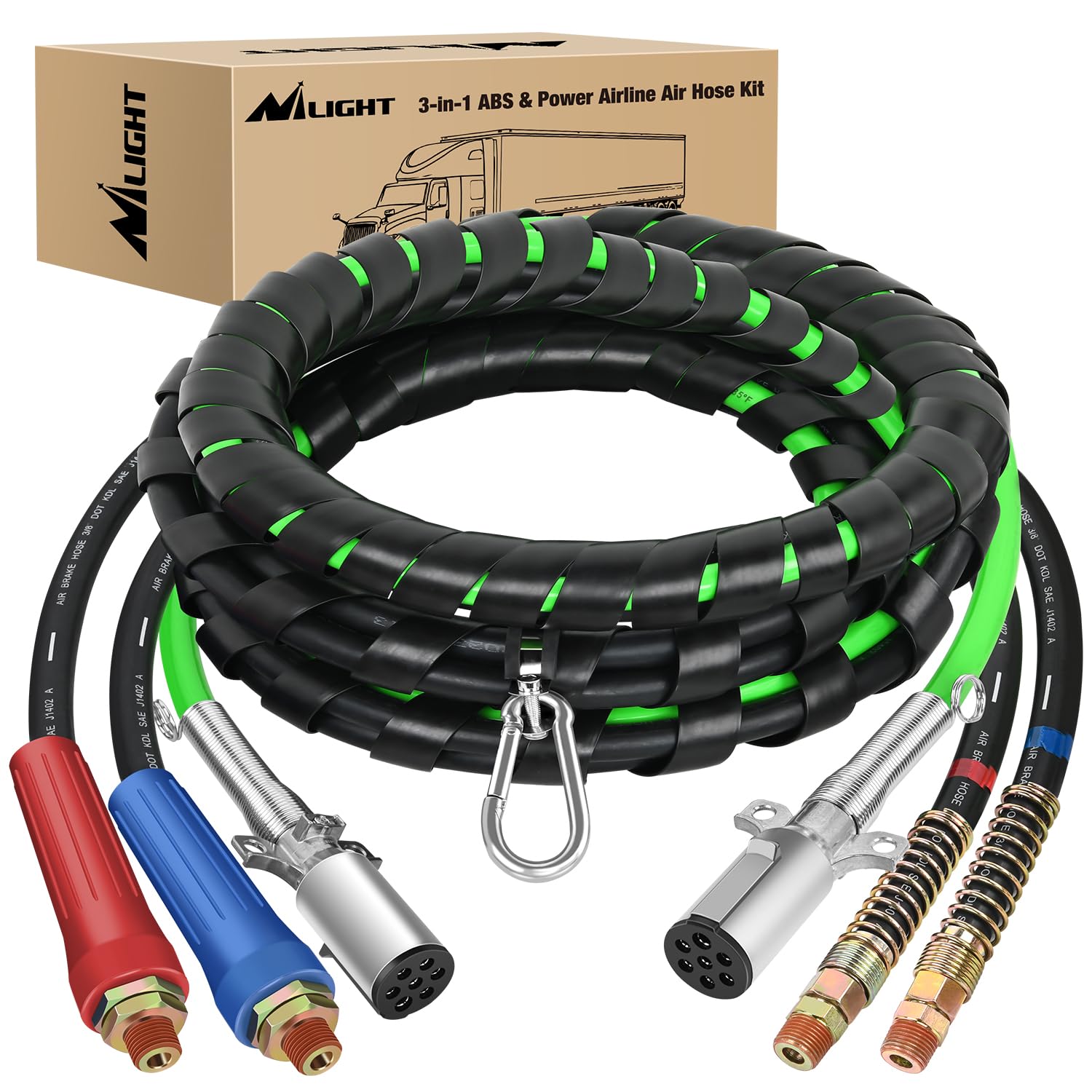 Amazon.com: Nilight 12FT 3 in 1 ABS & Power Air Line Hose Assembly Kit ...