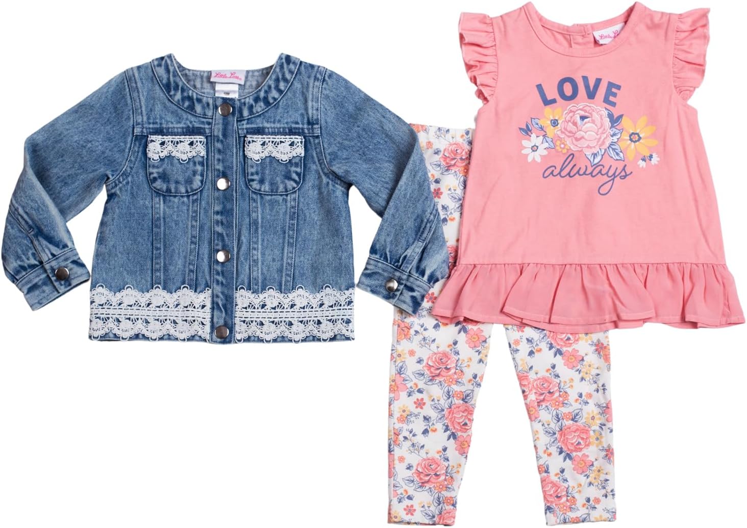 Amazon.com: Little Lass Little Girl's 3 Piece Jacket and Pants Set ...