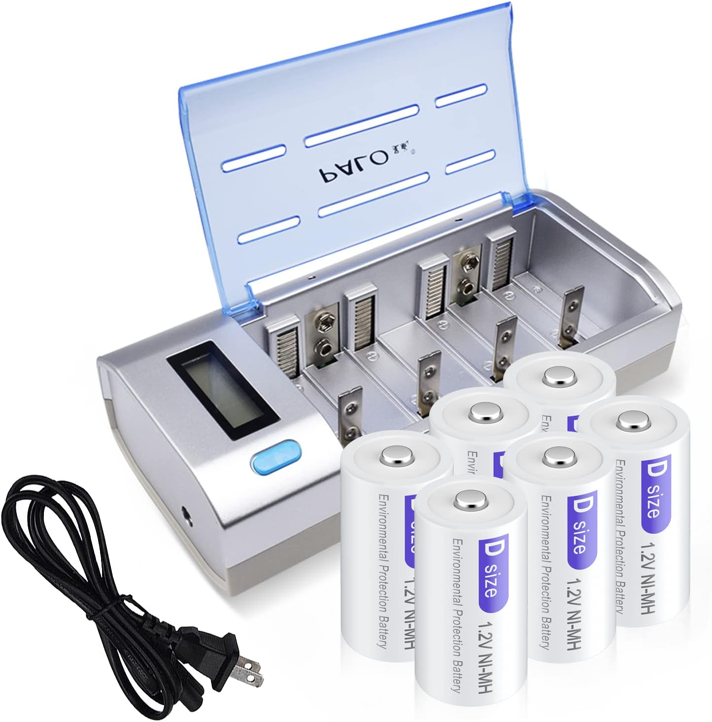 Amazon.com: 6 Packs D Rechargeble Batteries 1.2V 8000mAh NiMH with ...