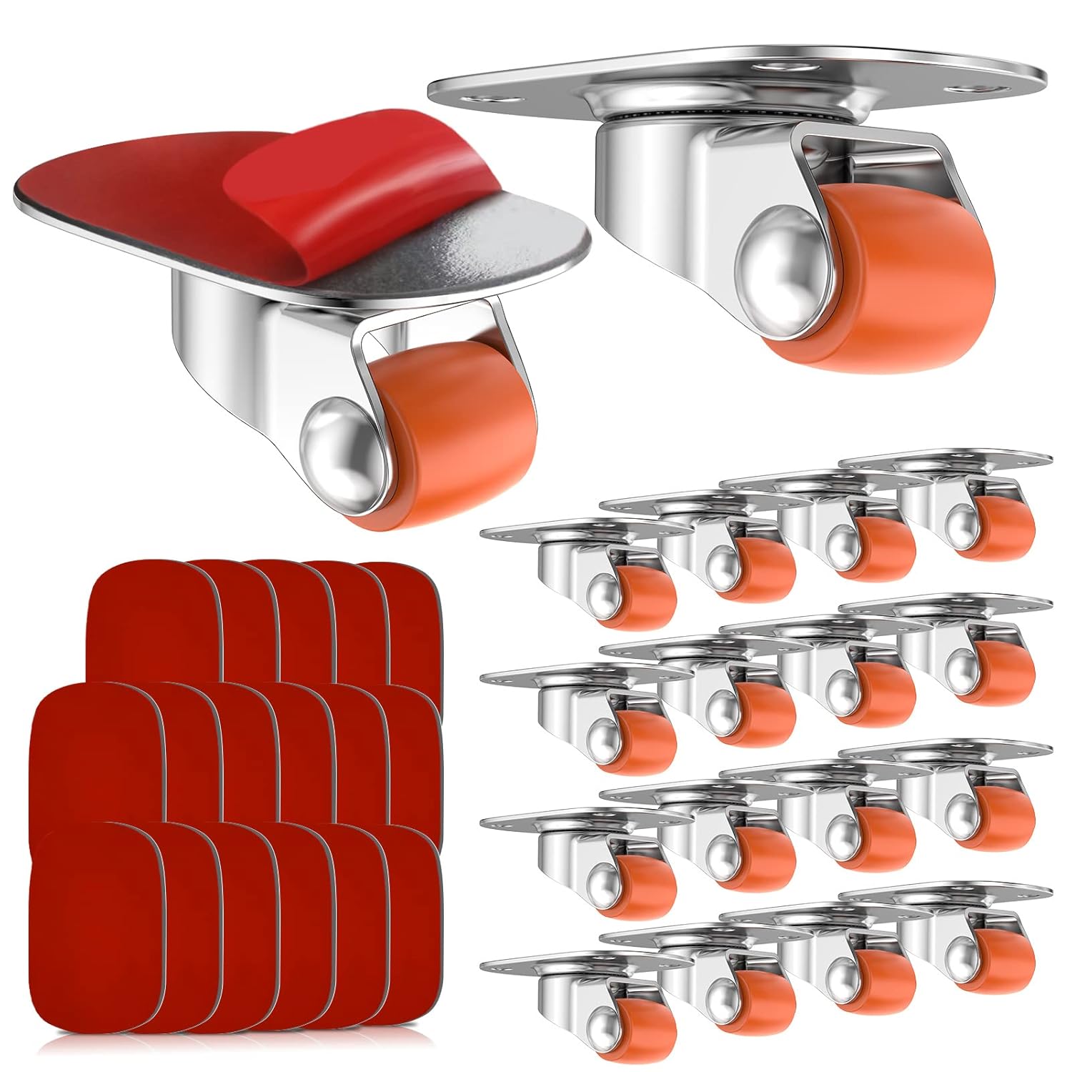 Homhoo Self-Adhesive Caster Wheels - 360° Swivel, Strong Nano Adhesive ...