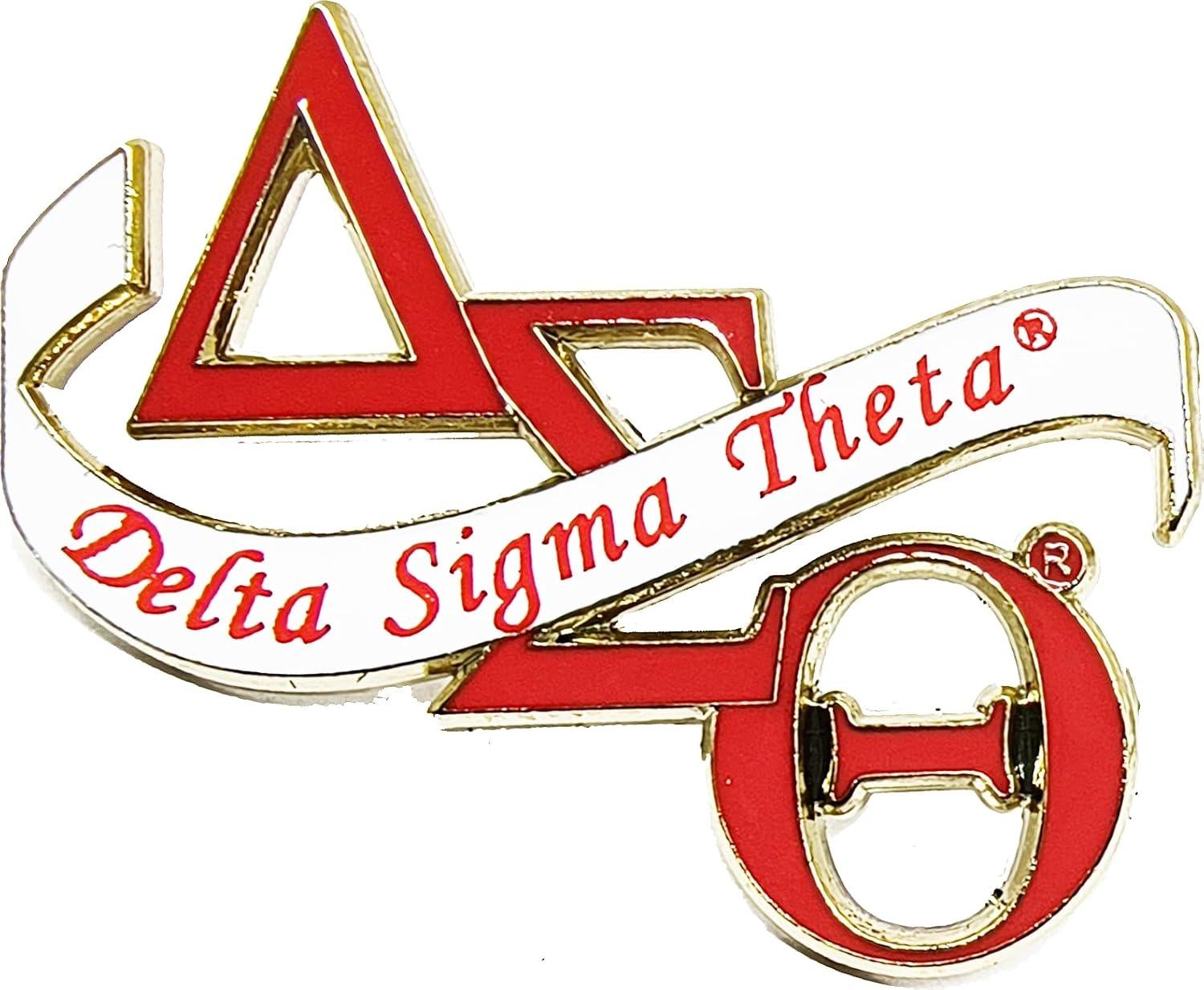 Amazon.com: Delta Sigma/Σ Theta Banner Lapel Pin [Gold - 1"T] - ID ...