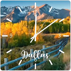 Amazon.com: 15 Inch Wall Clock American Texas State Dallas City Skyline ...