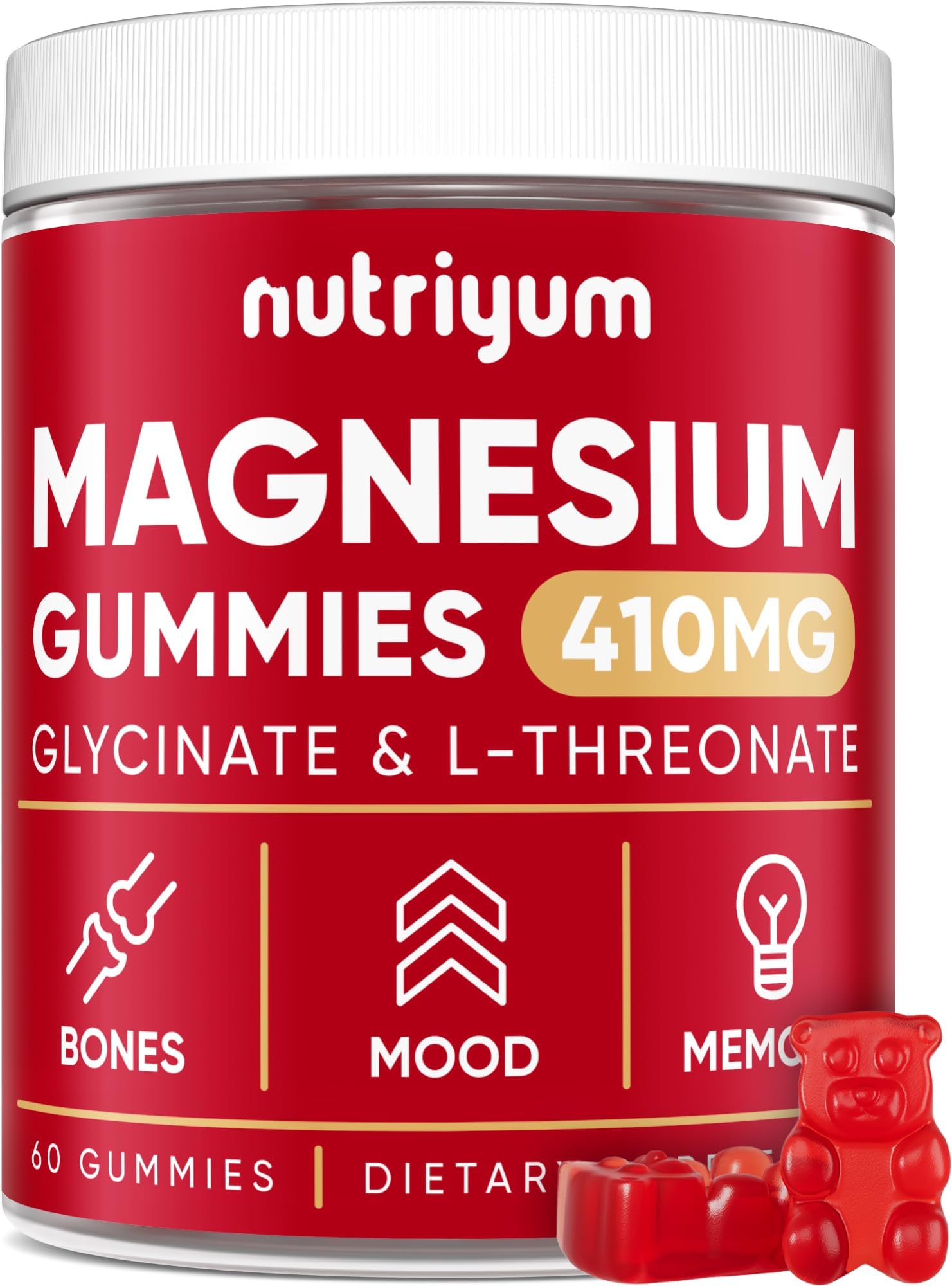 Amazon.com: Magnesium Glycinate Gummies for Adults & Kids - 410mg ...