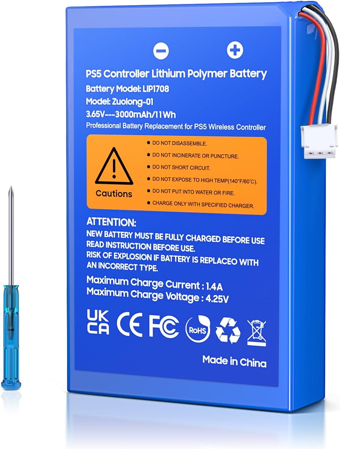 Amazon.com: 3000mAh PS5 Controller Battery, Rechargeable PS5 Battery ...