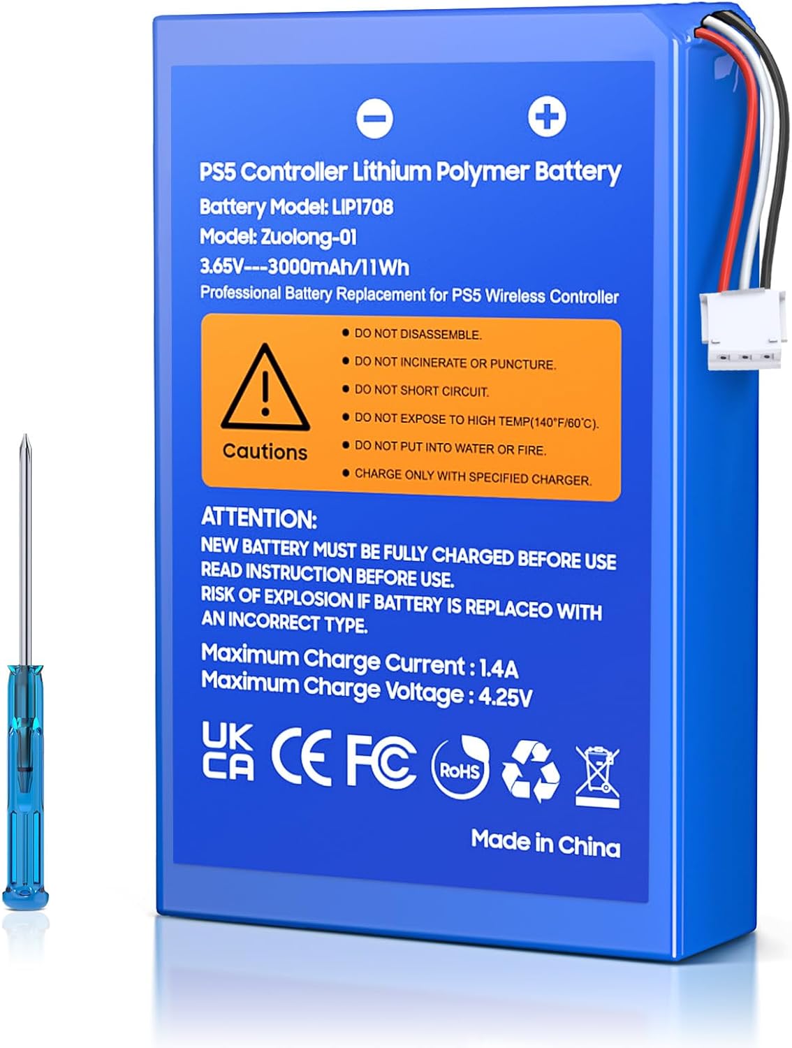 3000mAh PS5 Controller Battery, Large Capacity PS5 Battery ...