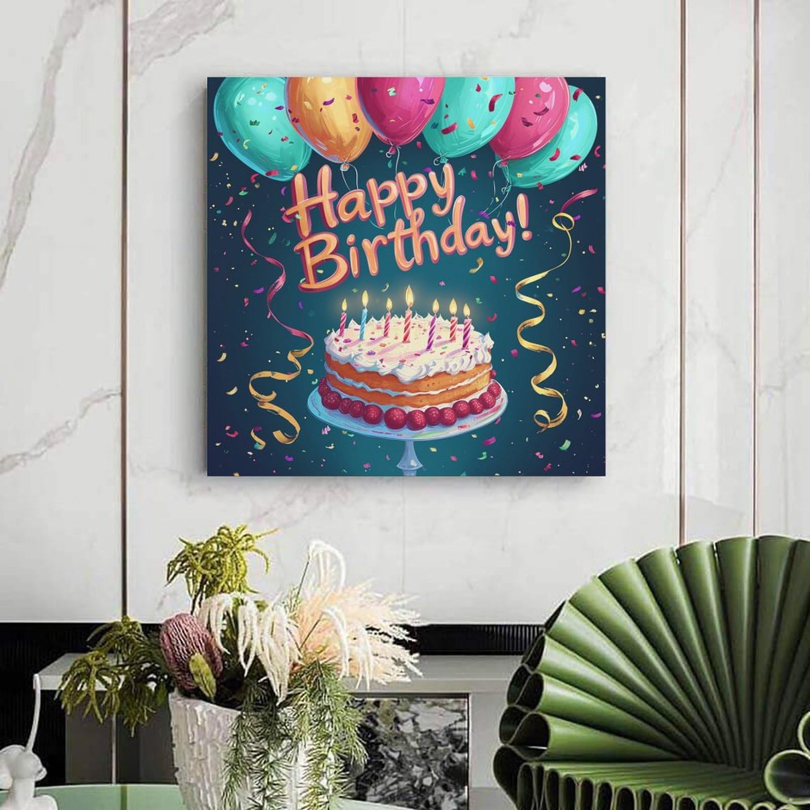 Happy Birthday Painted Canvas