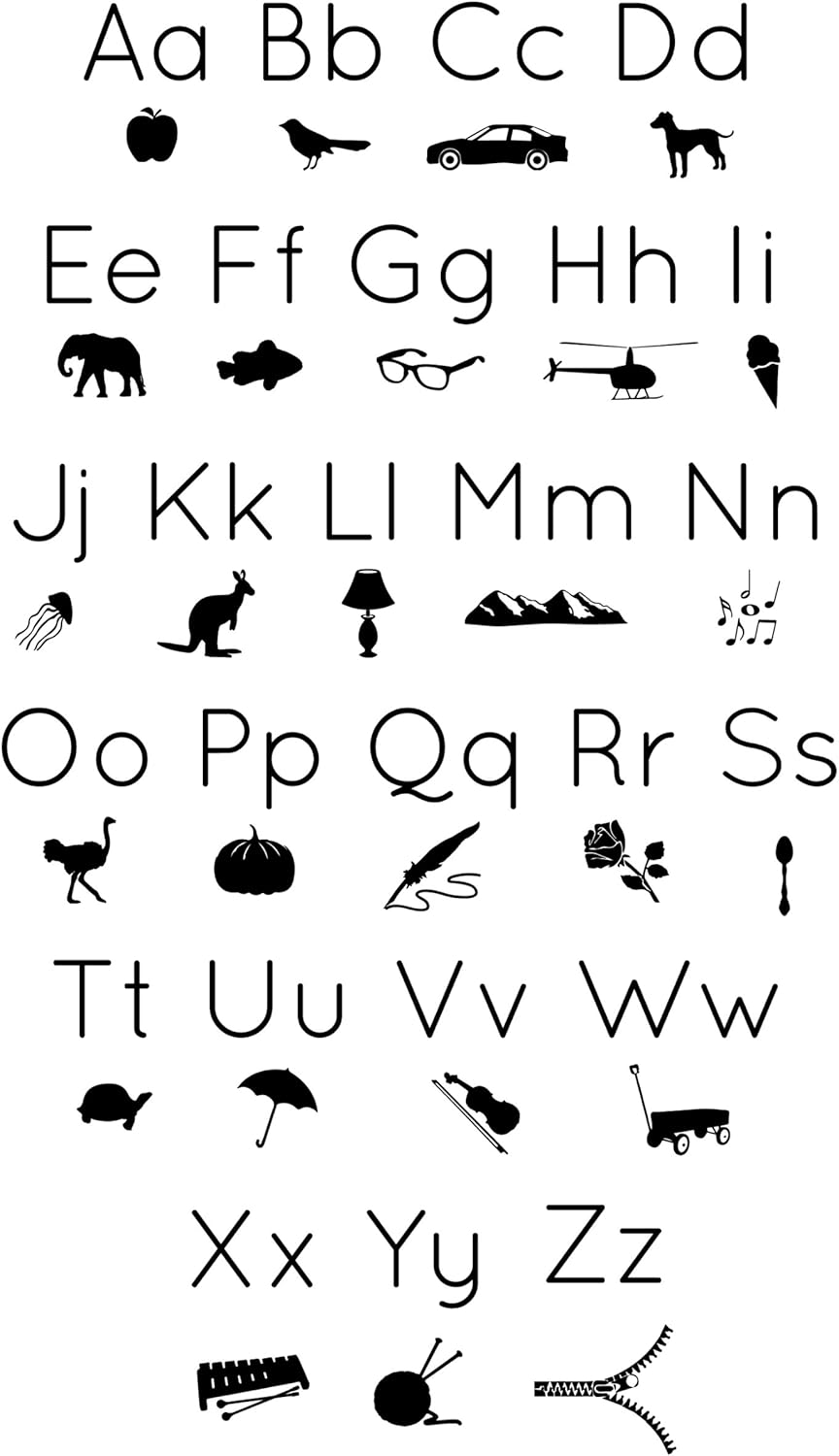 Amazon.com: Icon Alphabet - Black - Vinyl Wall Art Decal for Homes ...