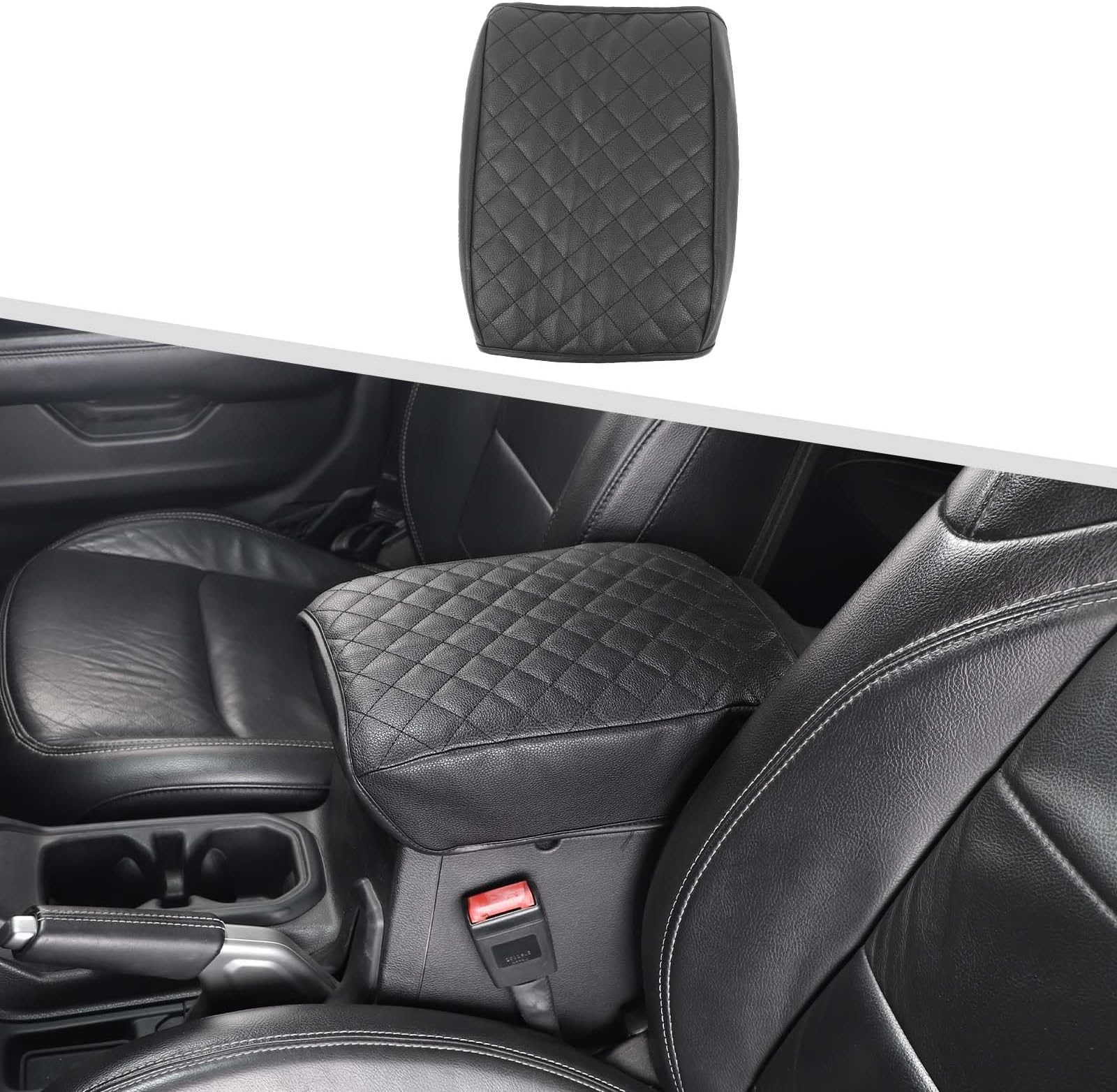 Amazon.com: Jimen for JL Armrest Cover, Leather Auto Center Console ...