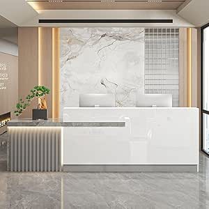 Amazon.com: Reception Desk Front Counter Desk with LED Lights, 59 ...