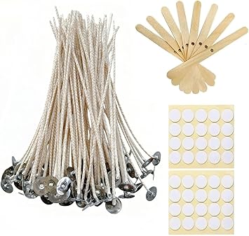 Amazon.com: 100 pcs 6" Candle Wicks for Candle Making Coated with ...