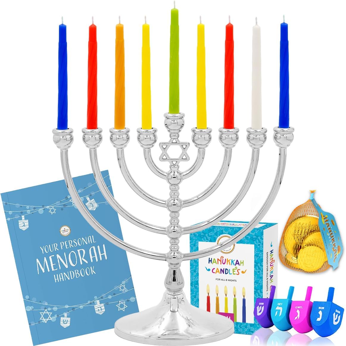 Amazon.com: Sziqiqi Menorah Candle Holder 7-Branch: Traditional ...