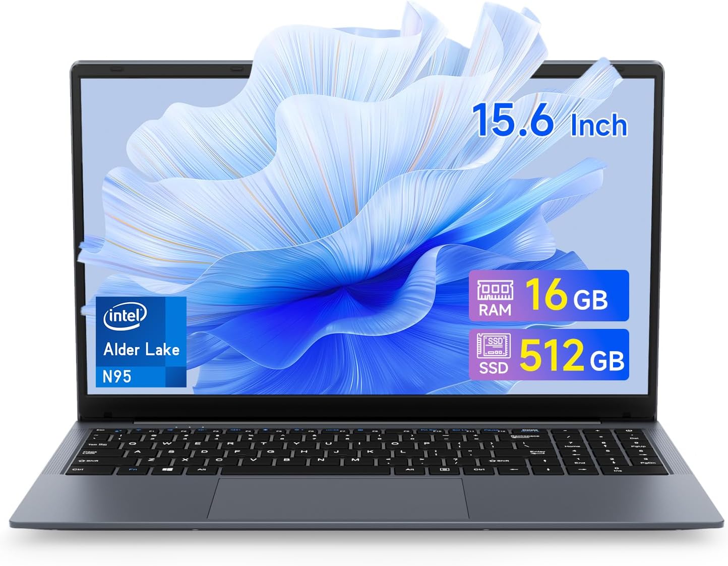 Amazon.com: Bmax 15.6" Laptop, 16GB RAM 512GB SSD, Intel N95 Quad-Core ...