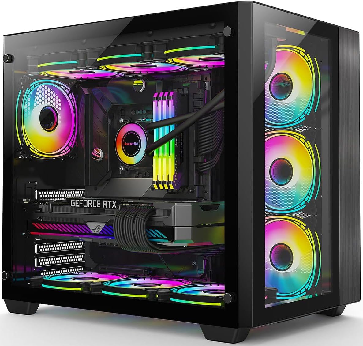 IONZ APEX - PC Gaming Case, M/ATX Mid Tower, Dual Chamber - Front I/O ...