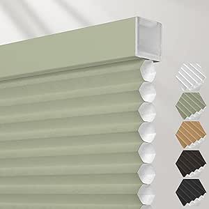 Amazon.com: Doing-X Custom Cordless Light Filtering Honeycomb Window Blinds, Easy to Install ...