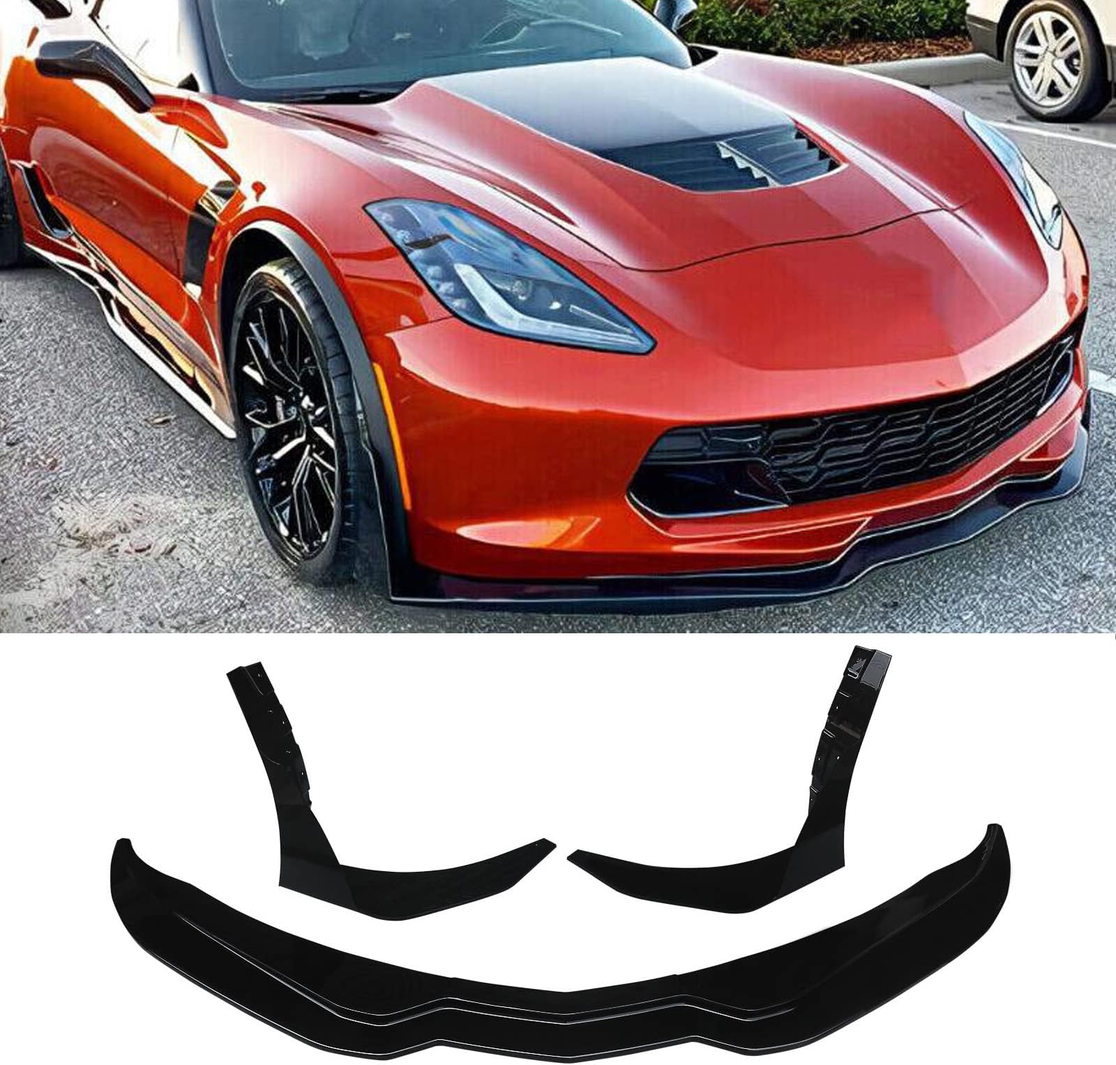 Amazon.com: NINTE Front Lip for 2014-2019 Chevrolet Corvette C7 ...