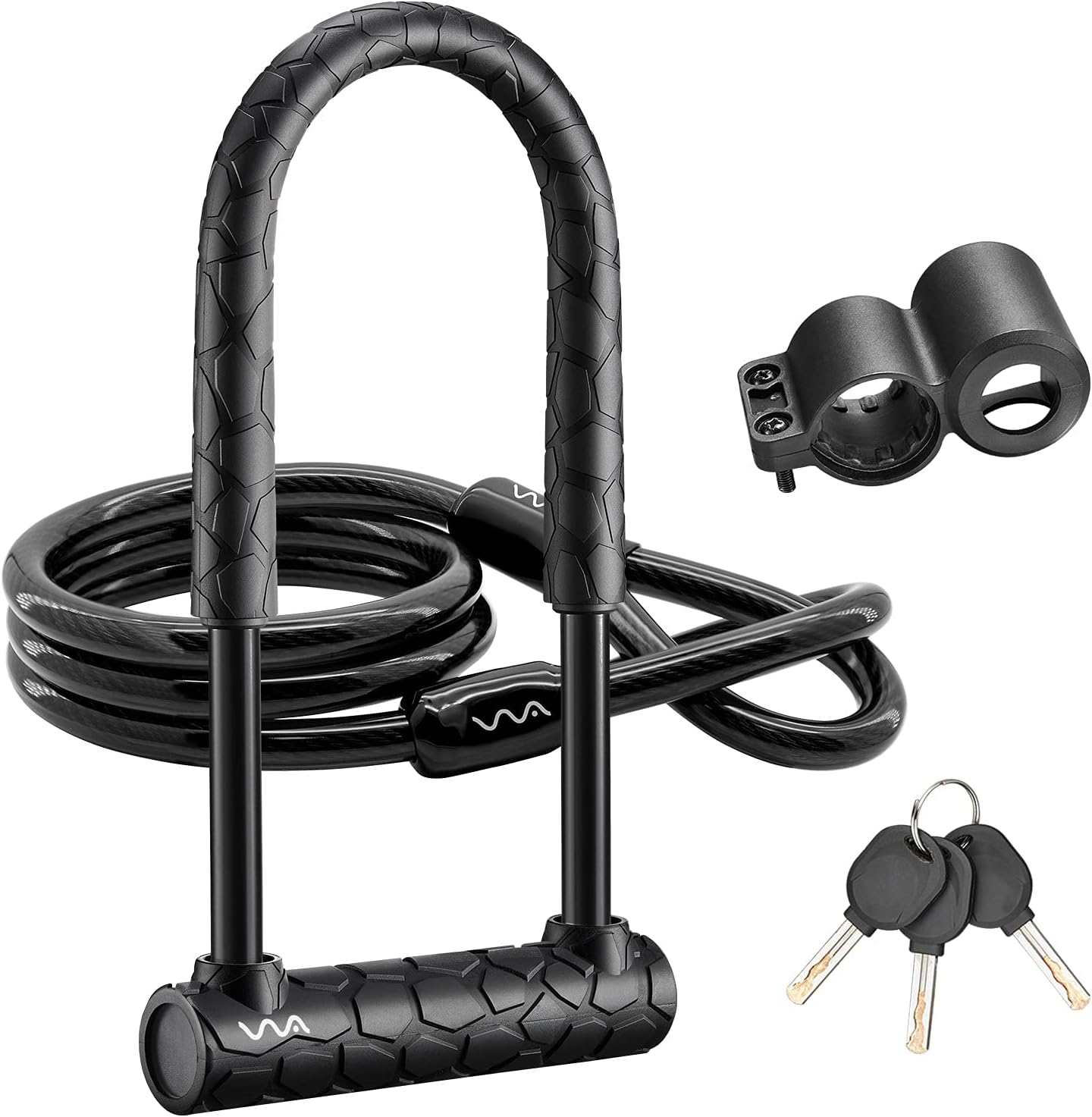 Bike Lock,20mm Heavy Duty Combination Bicycle u Lock Shackle 4ft Length ...