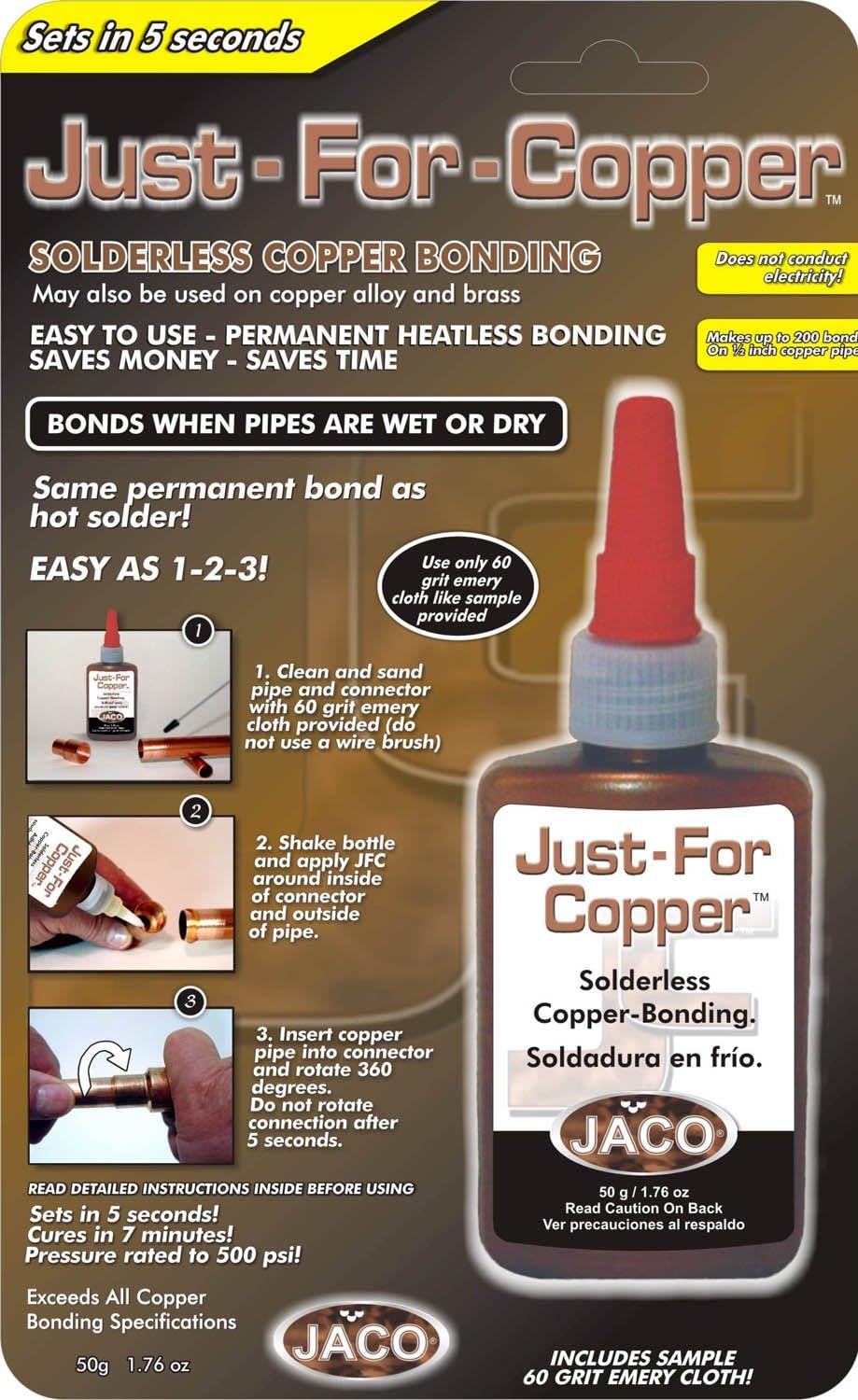 Just for Copper JFC050 1.85 Ounce Solderless Copper Bonding, Solder ...