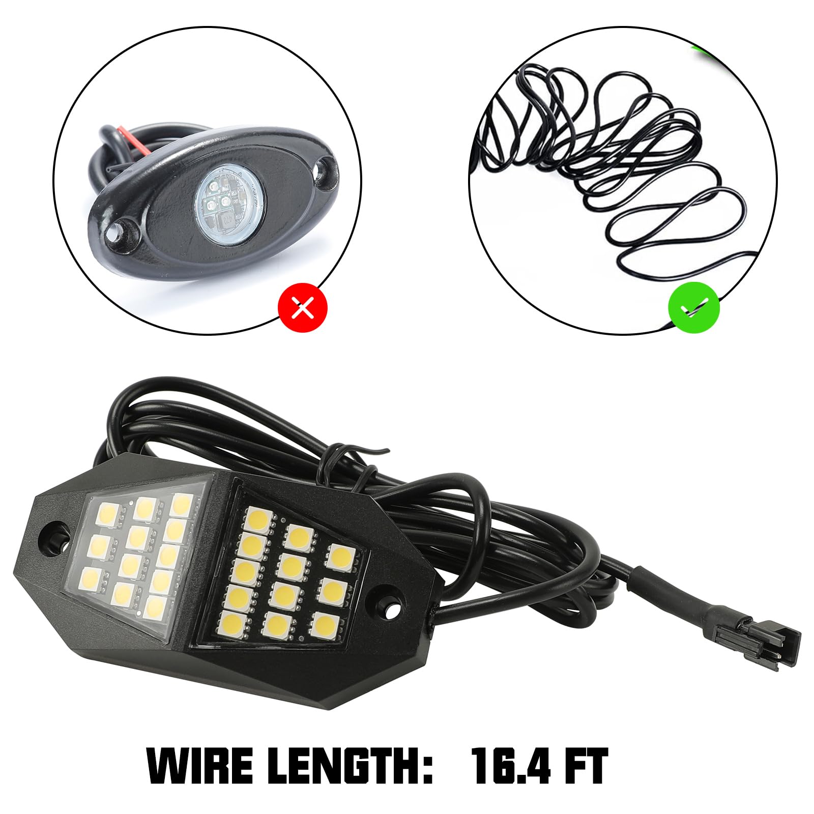 Snapklik.com : 16 Pods White Rock Lights Pure White 210 Degrees Wide ...