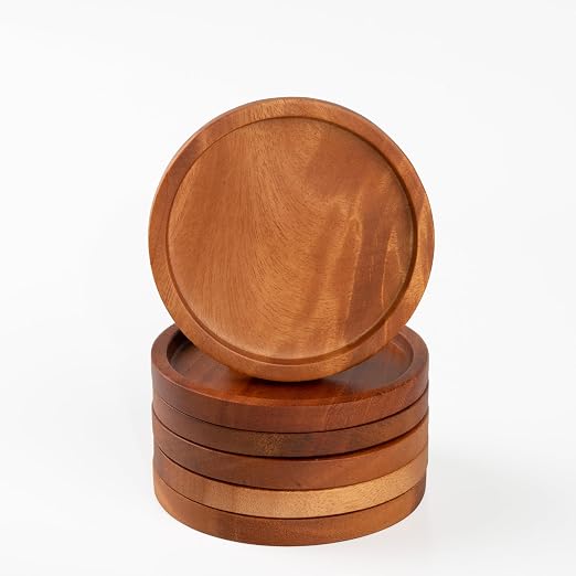 Amazon.com: VieWood Wooden Coasters for Drinks - Natural Wood Drink ...