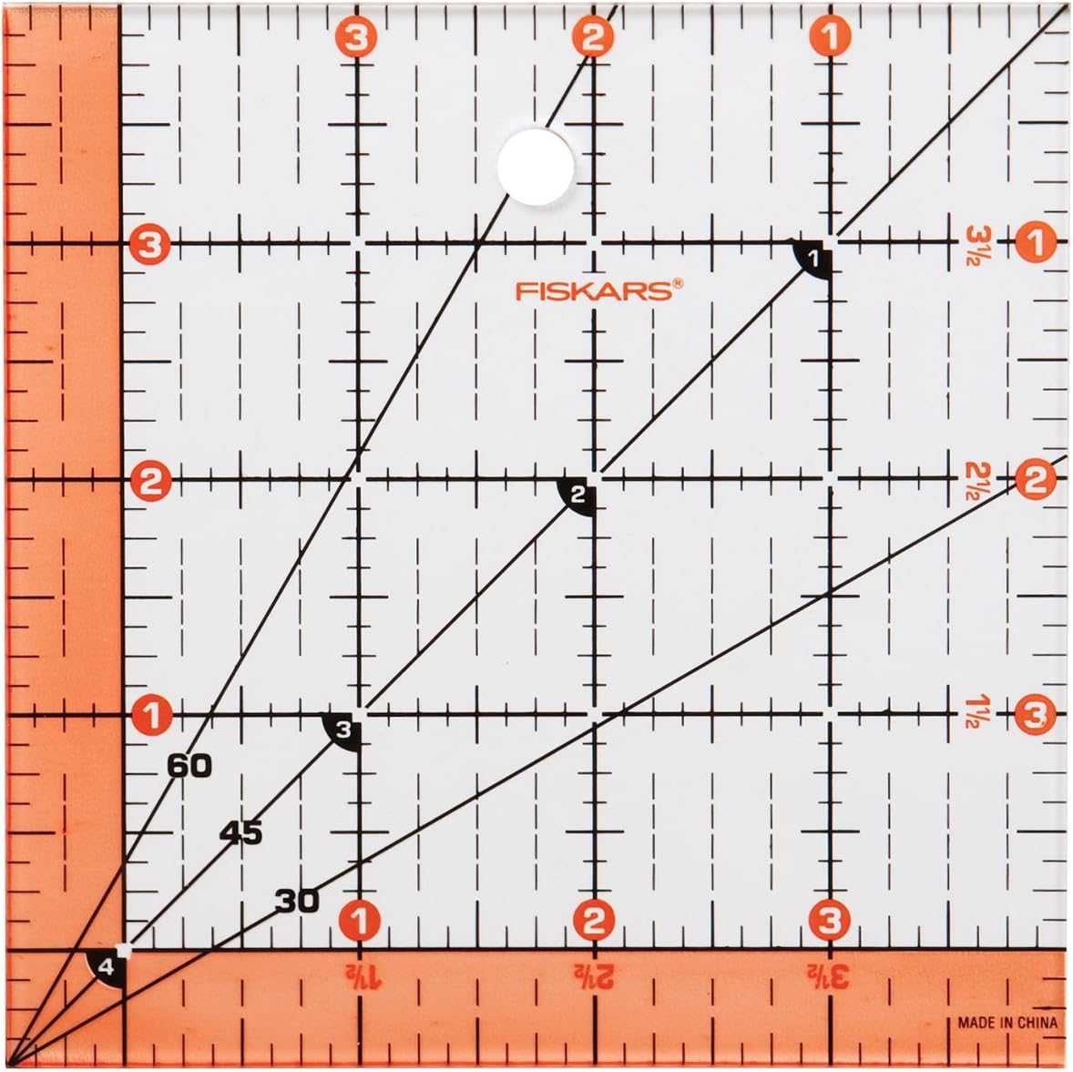 Amazon.com: Fiskars 187290-1001 Acrylic Square Ruler, 4.5 by 4.5-Inch