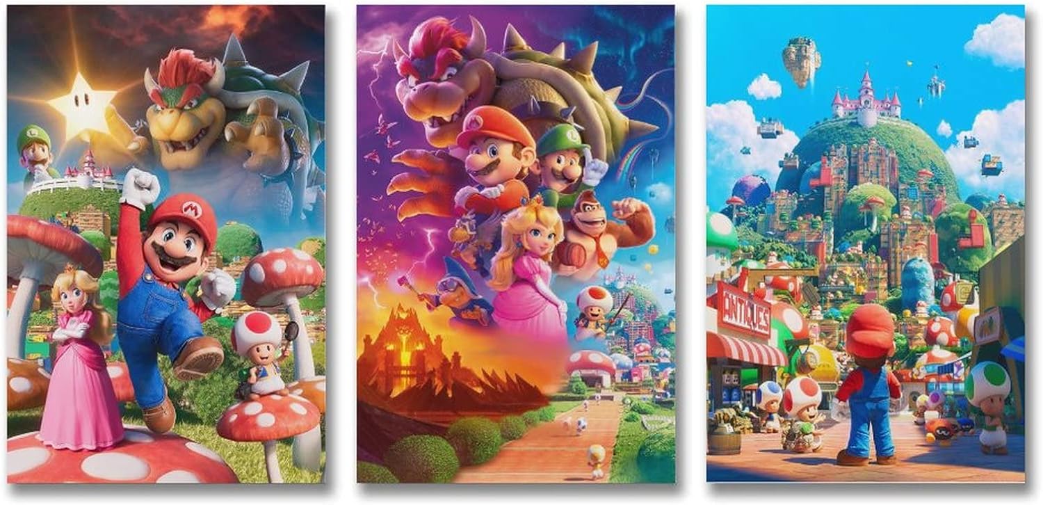 Amazon.com: Marioart Super Animated Mario Movie Poster Unframe ...