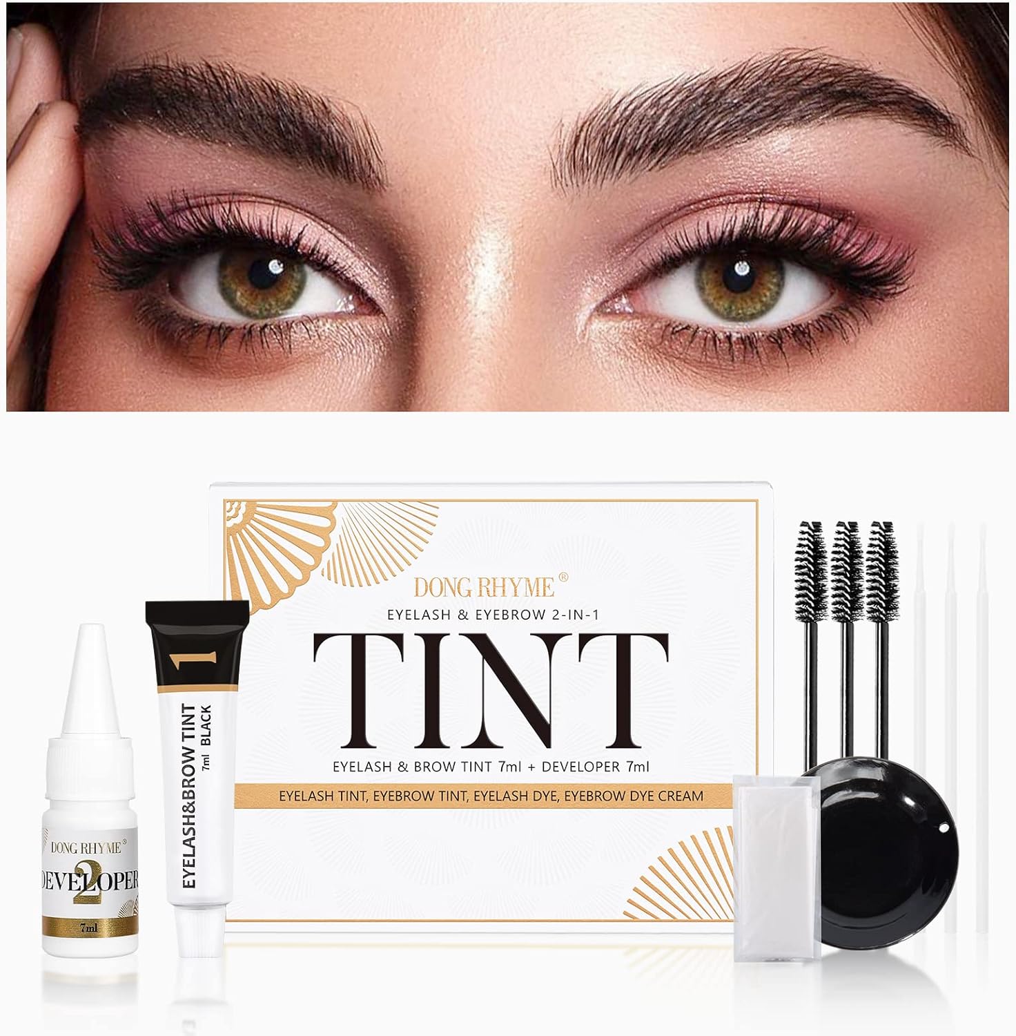 Eyebrow and Eyelash T-i-n-t Kit, 2 In 1 Semi-Permanent Brow & Lash T-i ...