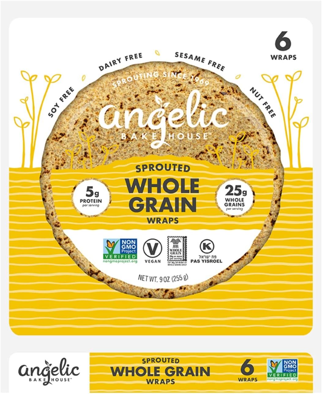 Amazon.com: Angelic Bakehouse 7-Grain Wraps / Tortillas – 9 Ounce ...