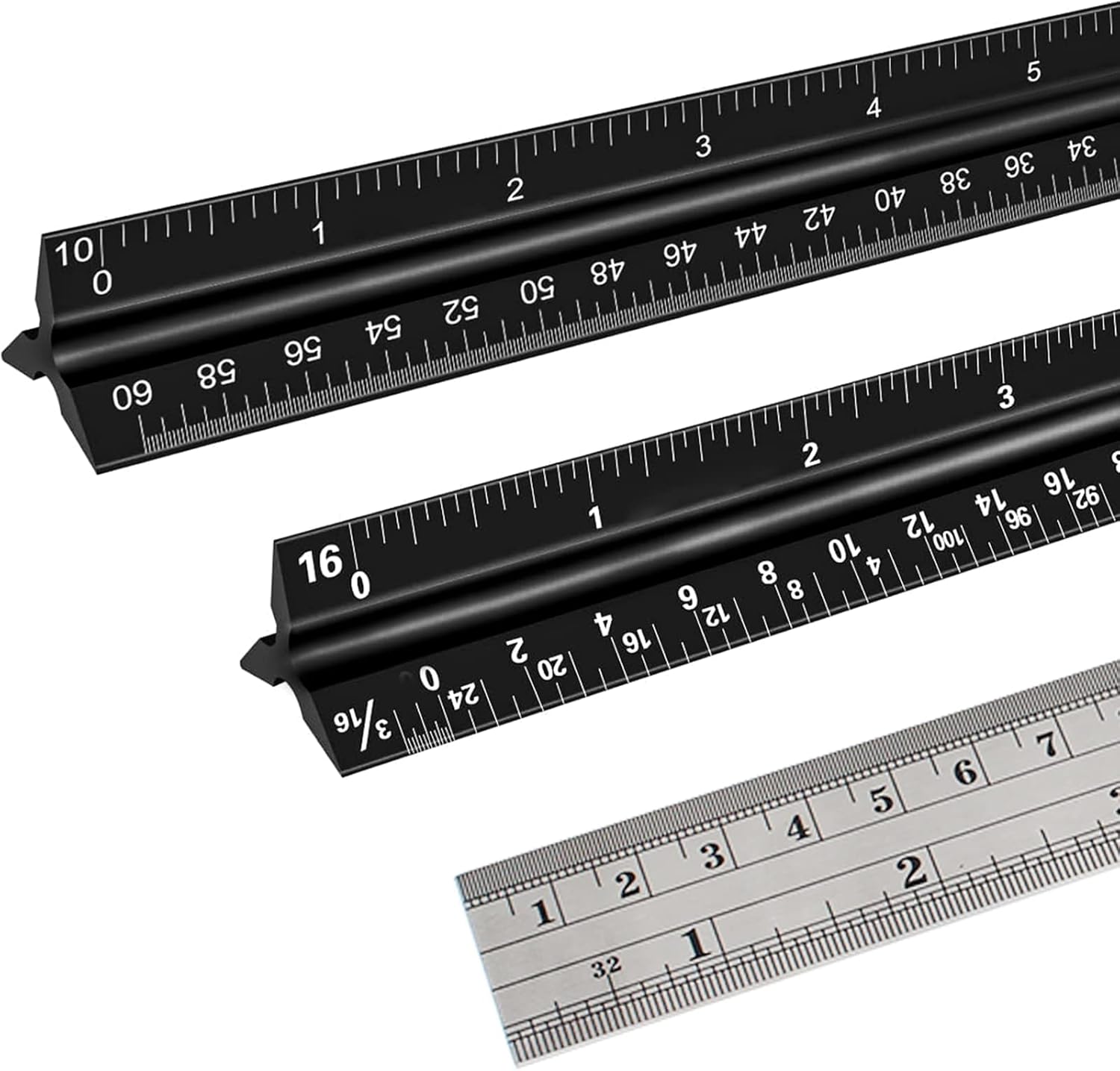 Amazon.com : 3 Pack 12 Inch Architectural and Engineering Scale Ruler ...