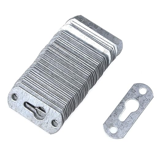 Geesatis 50 pcs Keyhole Hangers Heavy Duty Single Hole Hanging Plates ...