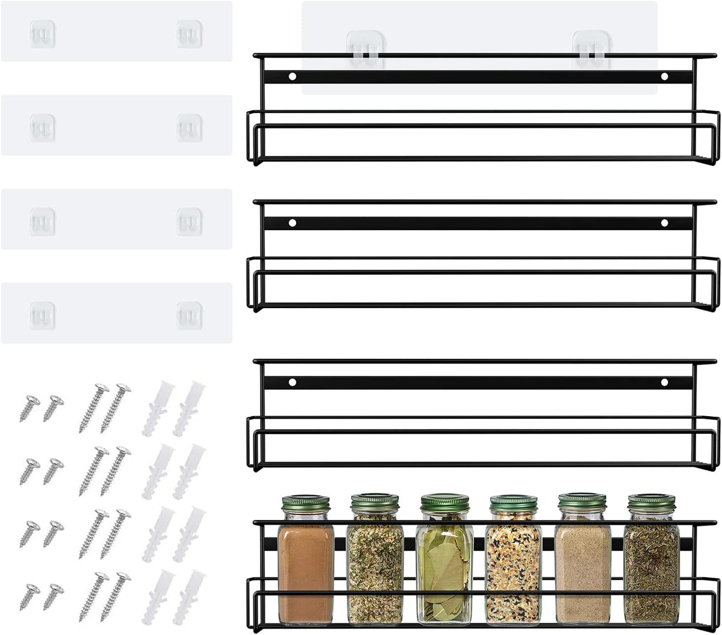 Amazon.com: Kcysta Spice Rack, 2 Pack Spice Rack Organizer for Cabinet ...