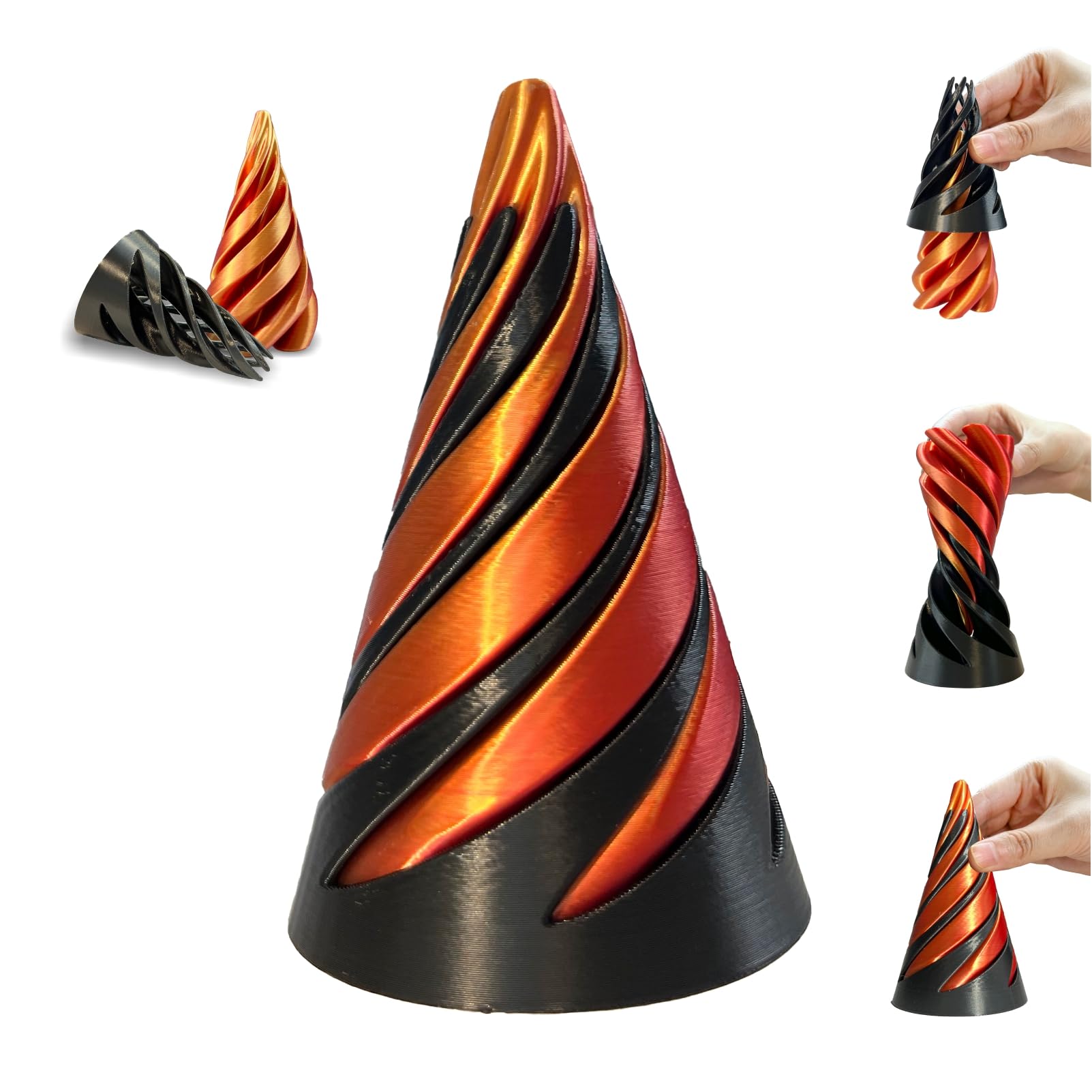 Amazon.com: Impossible Cone-3D Printed Spiral Cone Fidget Toy, Helix ...