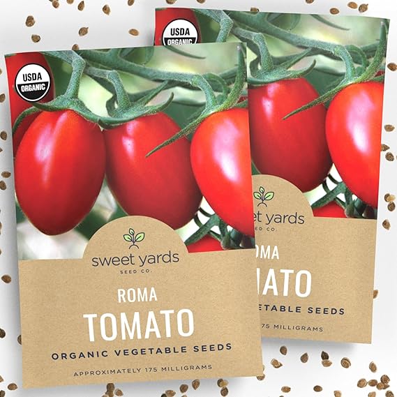 Amazon.com : Organic Roma Tomato Seeds - Two Seed Packets! Approx 100 ...