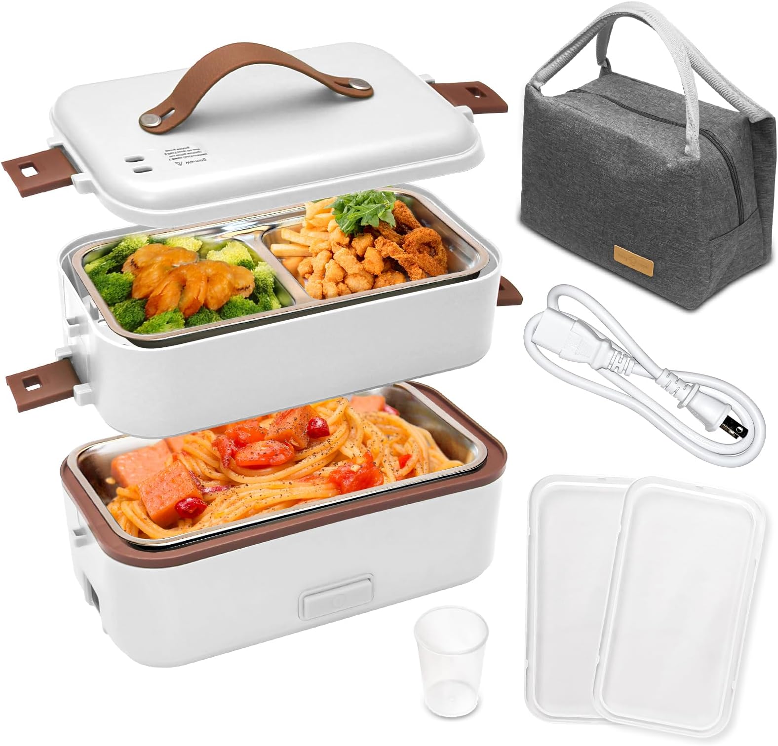 Amazon.com: PiKaPiKaP Electric Lunch Box, 2 Layer Portable Food Heater ...