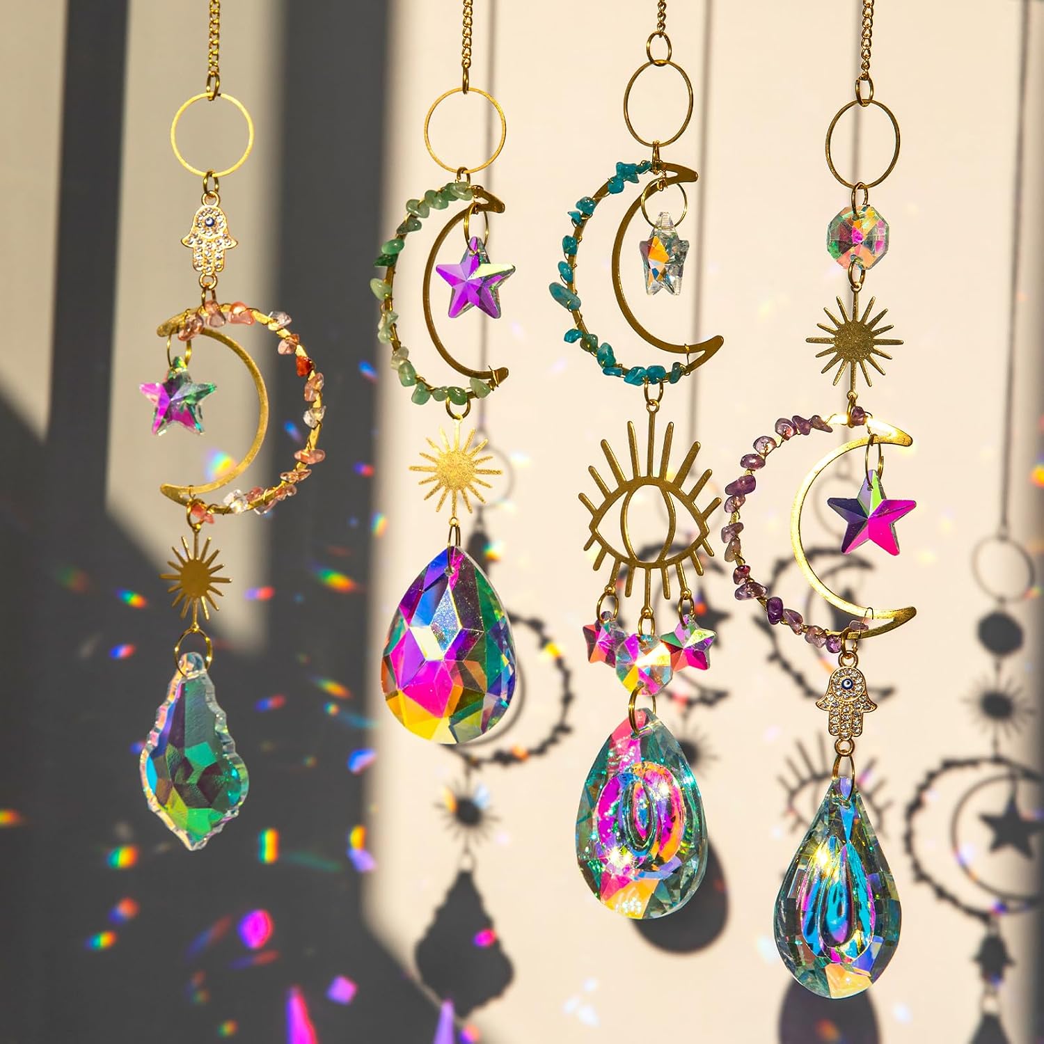 Amazon.com: BlumWay 4 PCS Crystal Suncatcher,Colorful Suncatcher Indoor ...