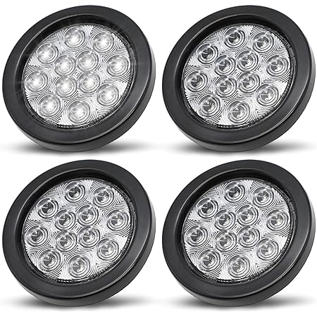 Amazon.com: 2pc 4" Round Clear White LED Trailer Tail Lights [DOT ...