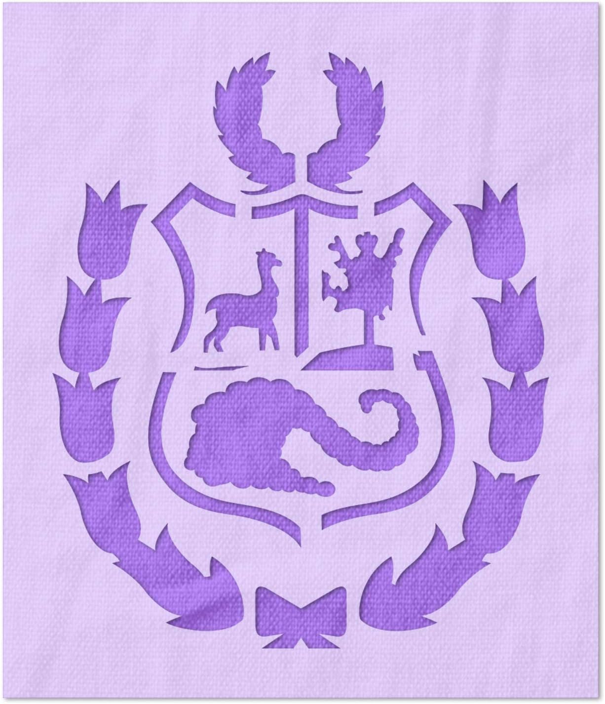 Amazon.com : Stencil Stop Peru Coat of Arms Stencil - Reusable for DIY ...
